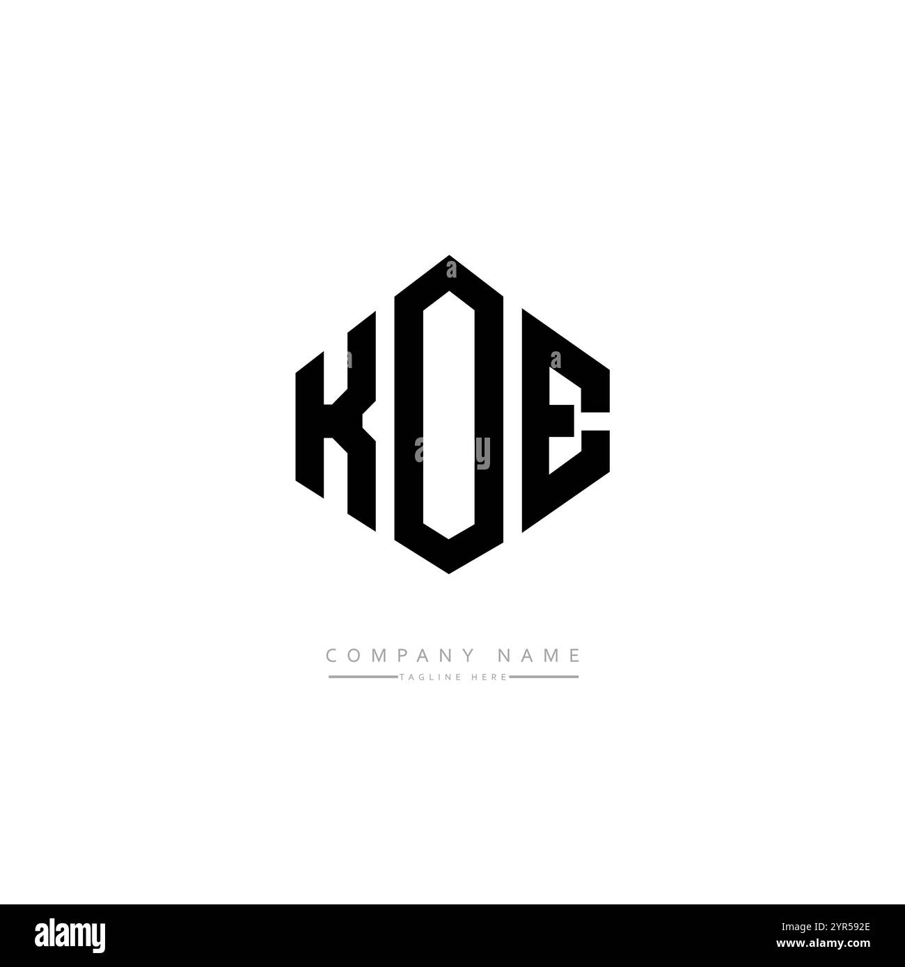 KOE letter logo design with polygon shape. KOE polygon and cube shape ...