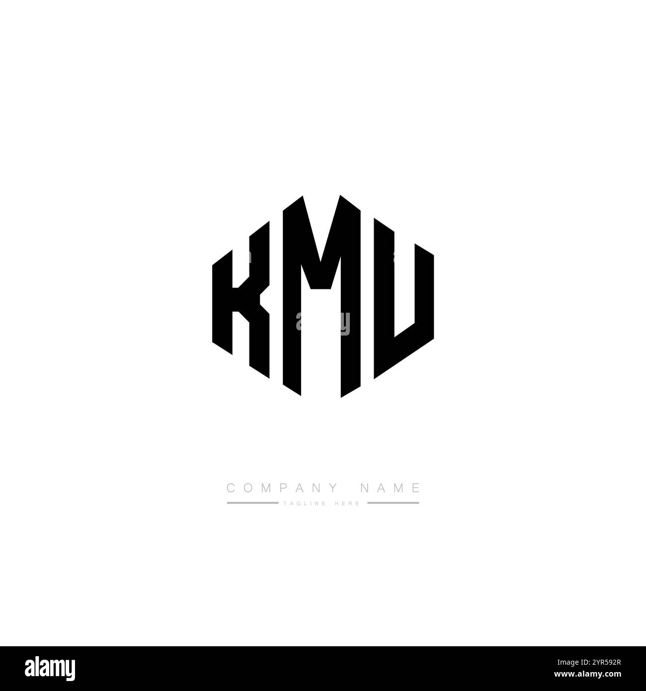 KMU letter logo design with polygon shape. KMU polygon and cube shape ...