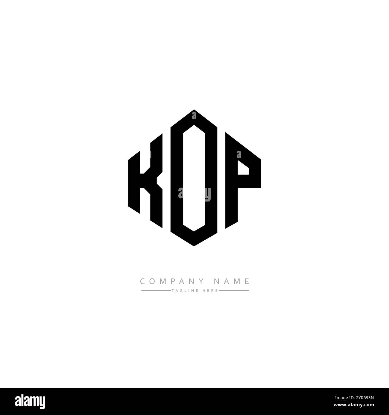 KOP letter logo design with polygon shape. KOP polygon and cube shape ...