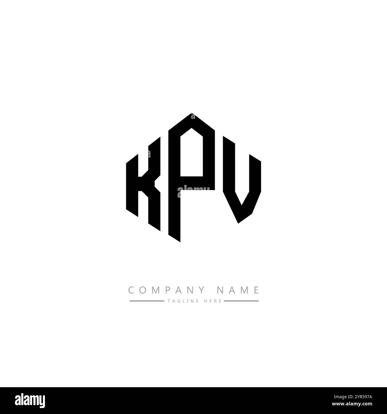KPV letter logo design with polygon shape. KPV polygon and cube shape ...