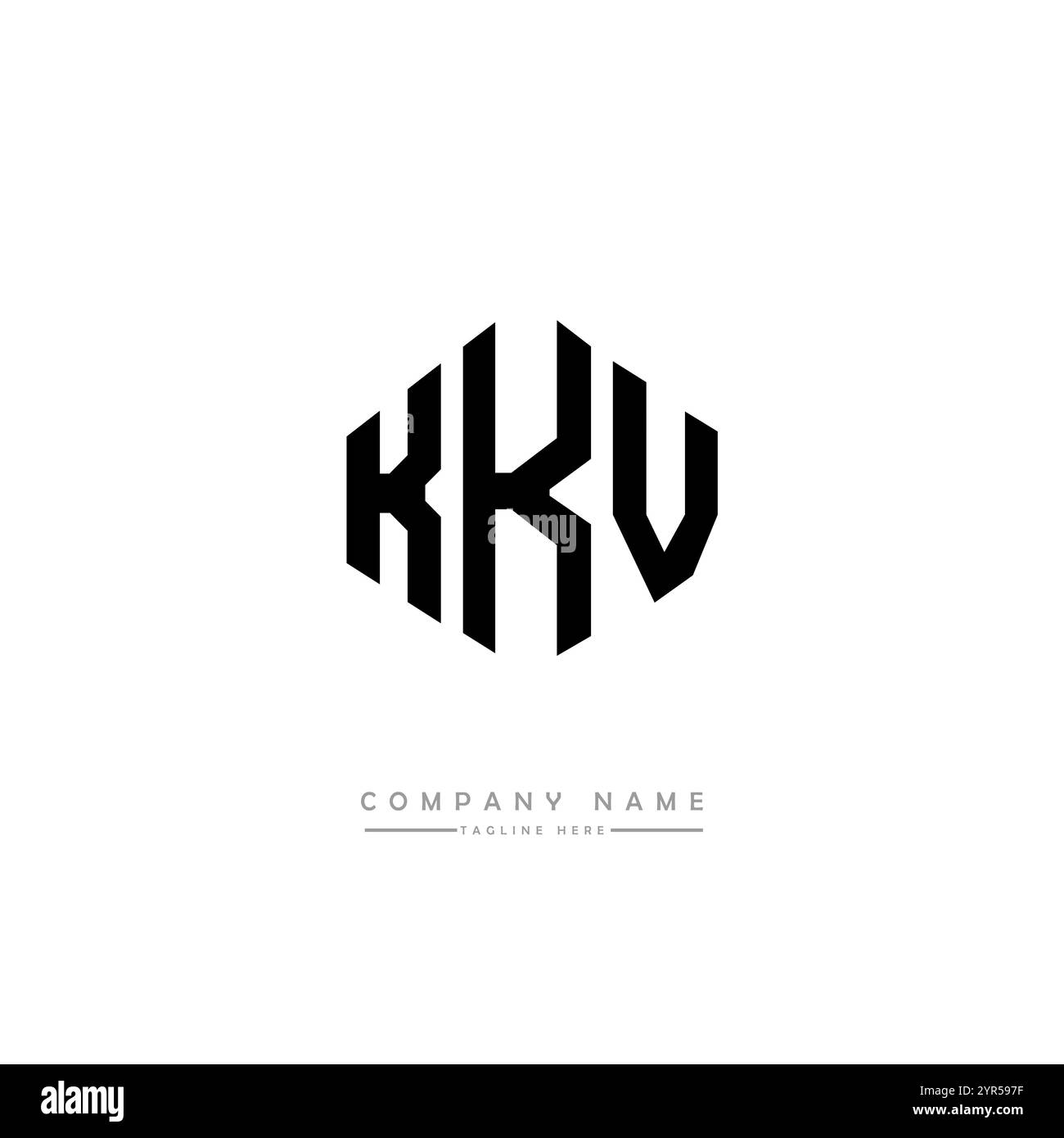 KKV letter logo design with polygon shape. KKV polygon and cube shape ...