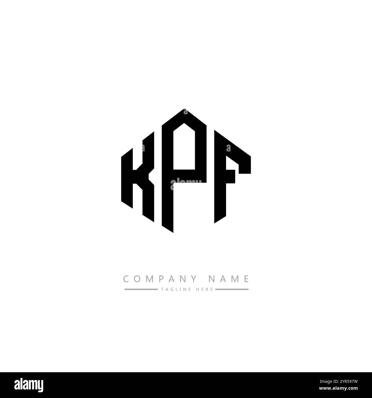 KPF letter logo design with polygon shape. KPF polygon and cube shape ...