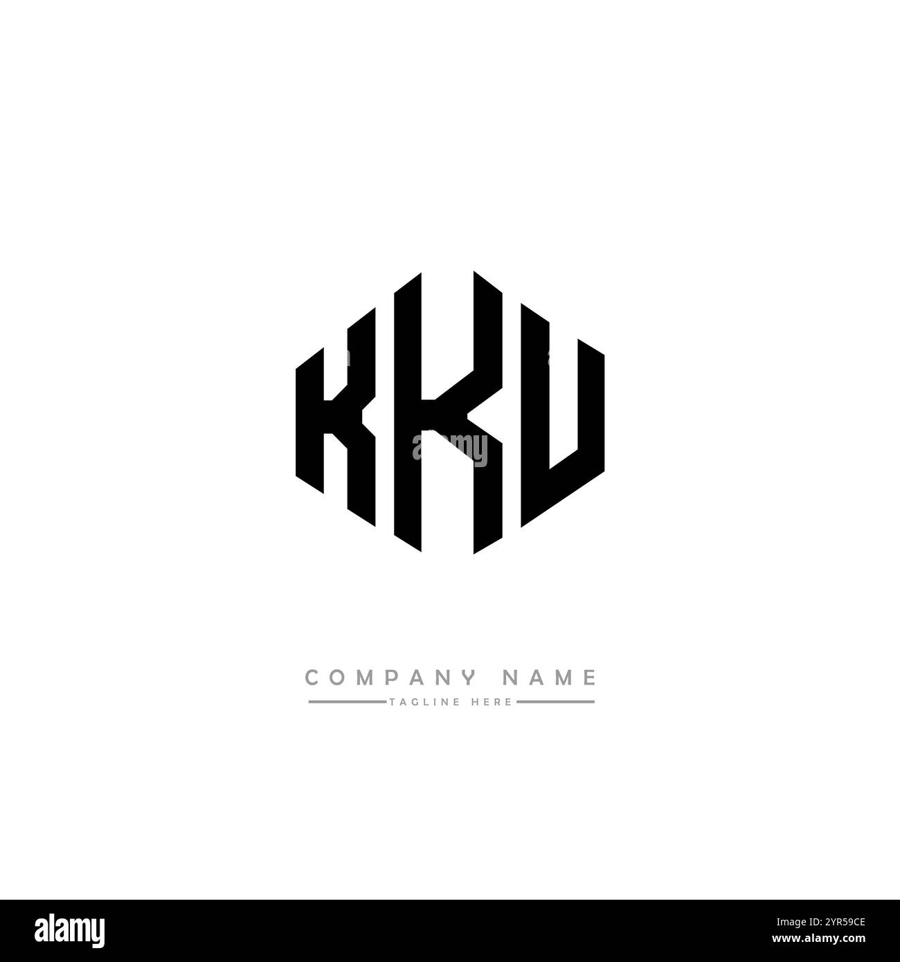 KKU letter logo design with polygon shape. KKU polygon and cube shape logo design. KKU hexagon ...