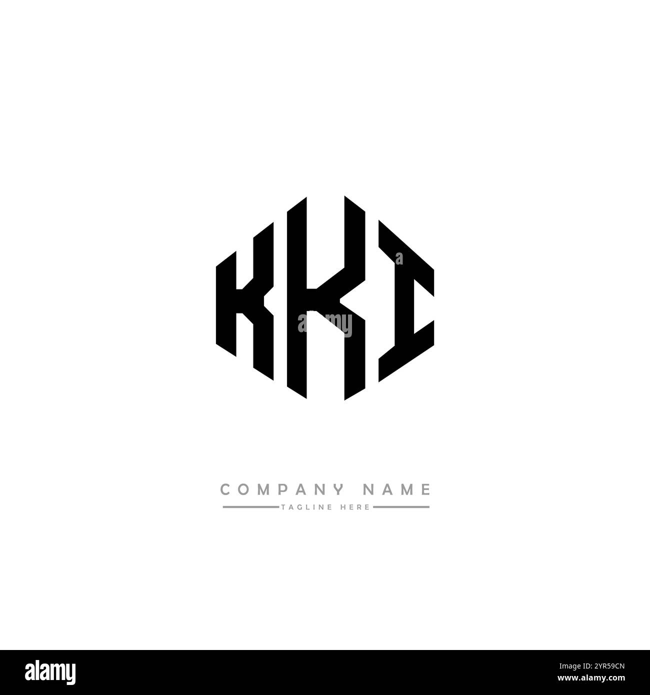 KKI letter logo design with polygon shape. KKI polygon and cube shape ...