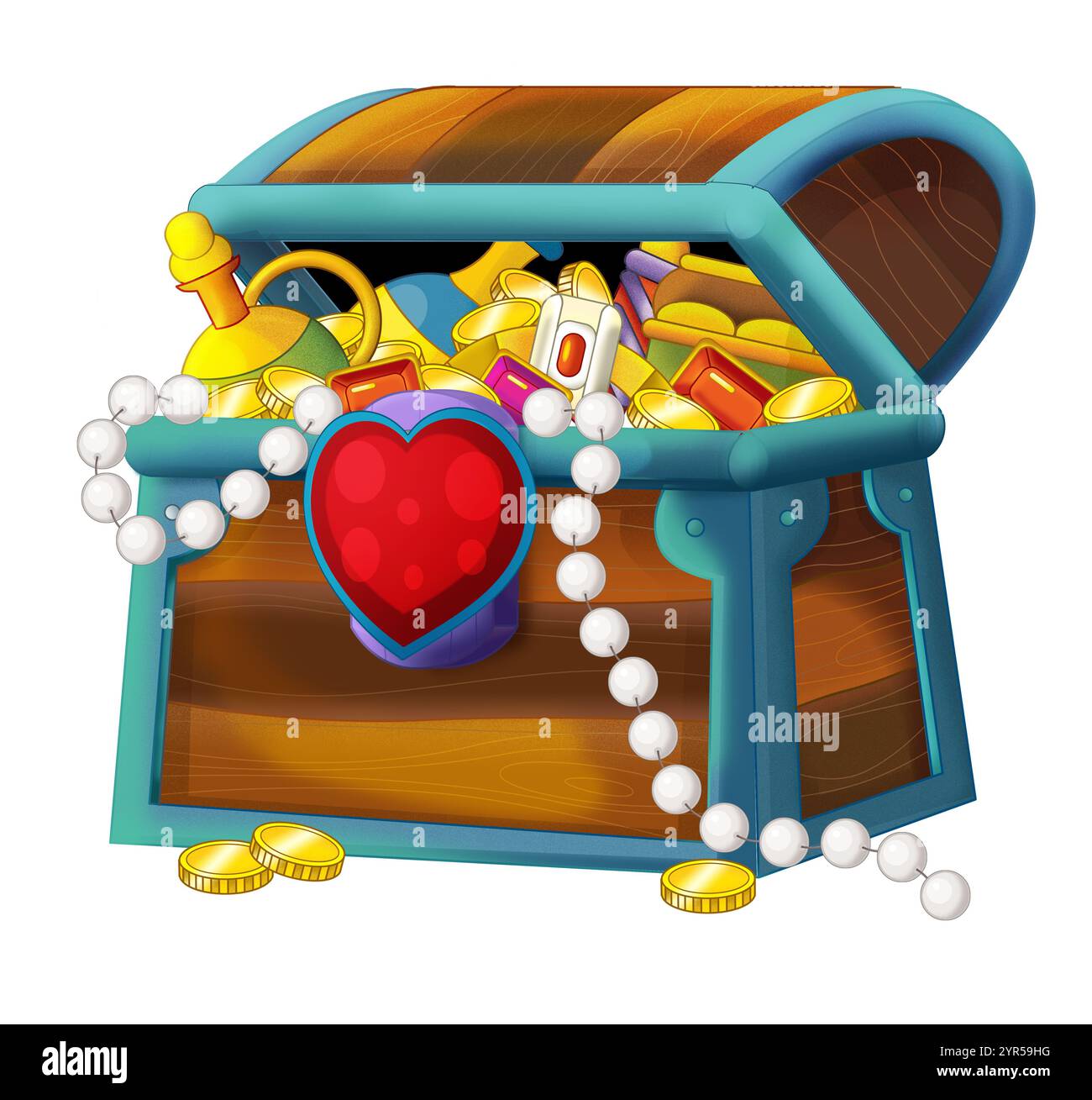 Cartoon element treasure chest on white background - illustration for ...