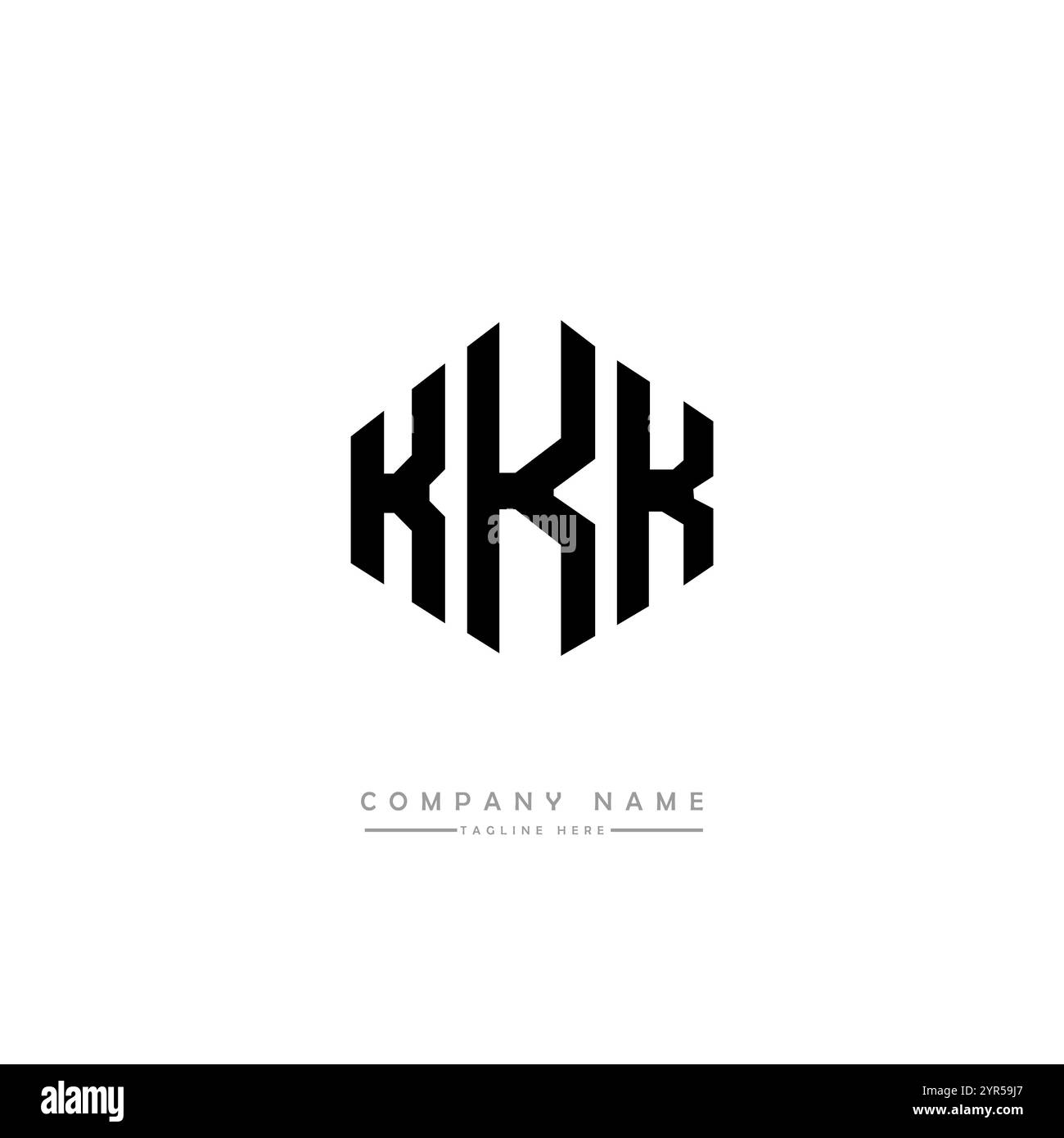 KKK letter logo design with polygon shape. KKK polygon and cube shape ...