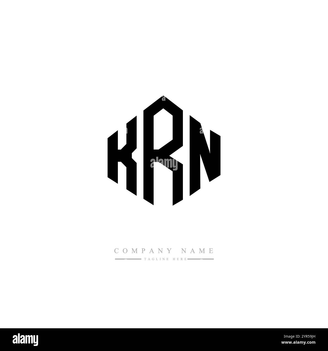 KRN letter logo design with polygon shape. KRN polygon and cube shape logo design. KRN hexagon ...