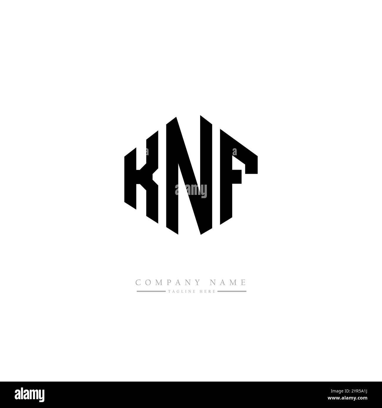 KNF letter logo design with polygon shape. KNF polygon and cube shape ...