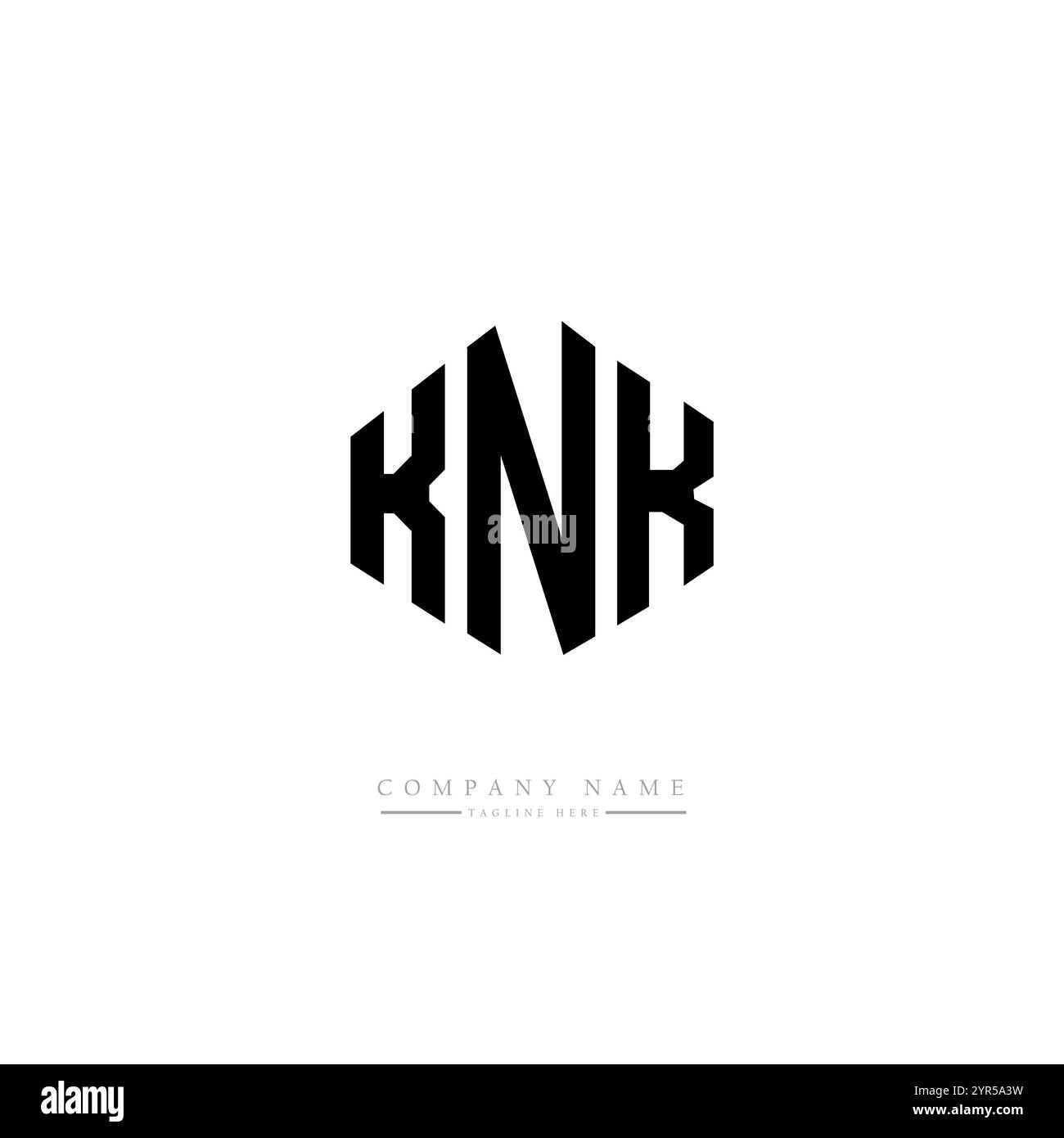 KNK letter logo design with polygon shape. KNK polygon and cube shape ...