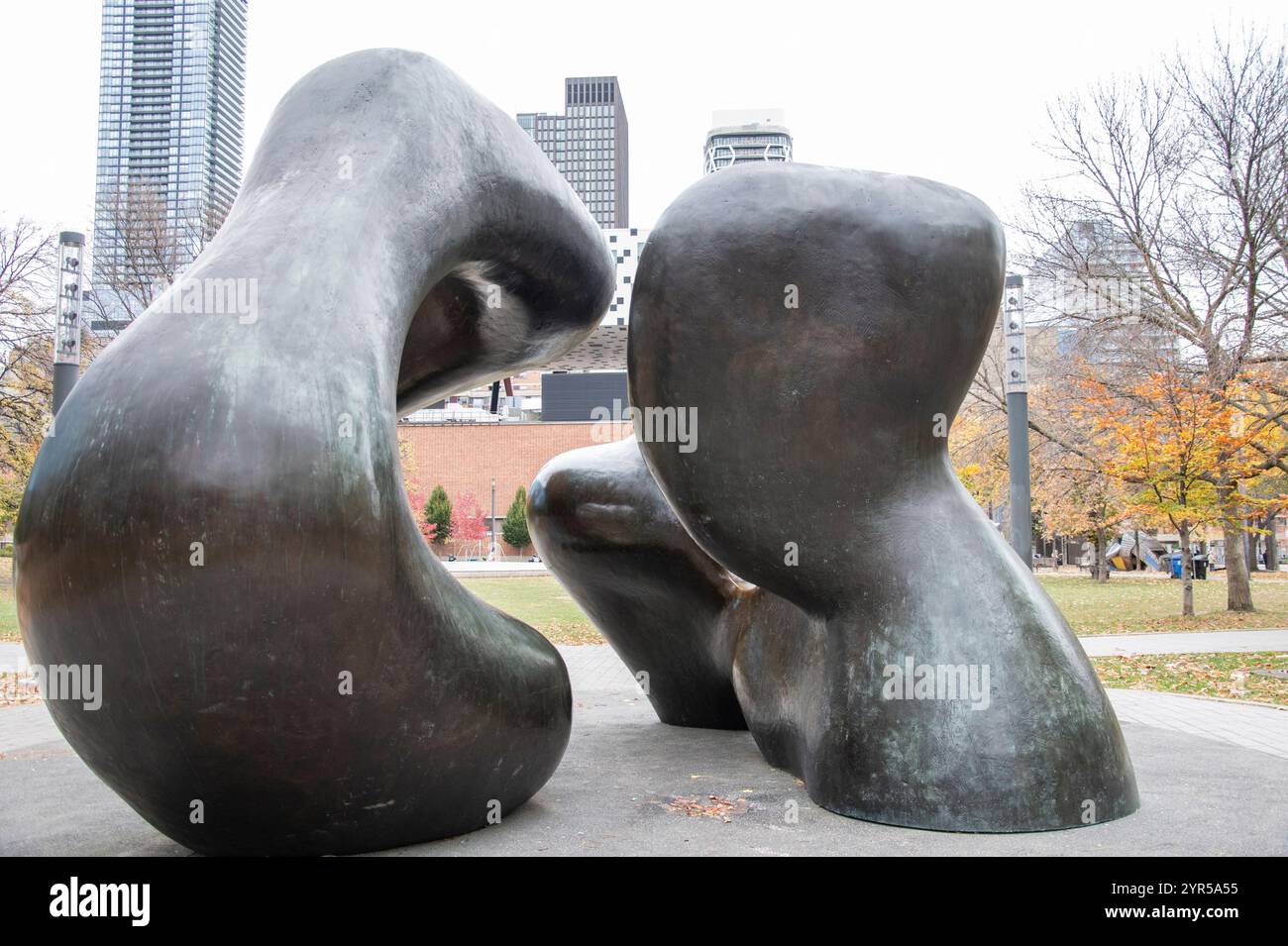 Large Two Forms bronze sculpture at Grange Park on Beverley Street in ...