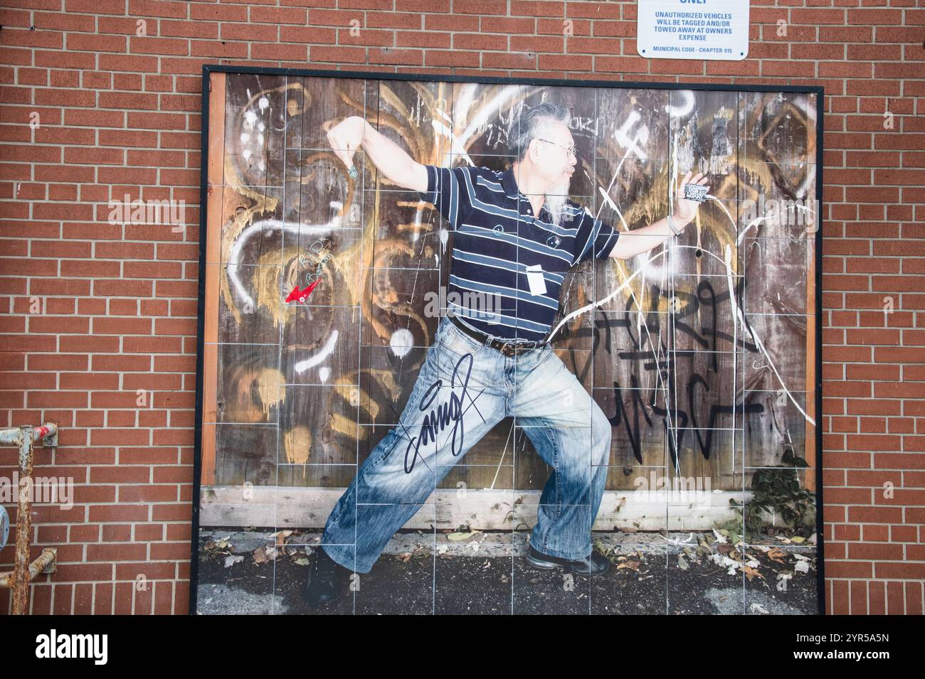 Memorial mural of regular attendee, name unknown, at Harrison Pool on ...