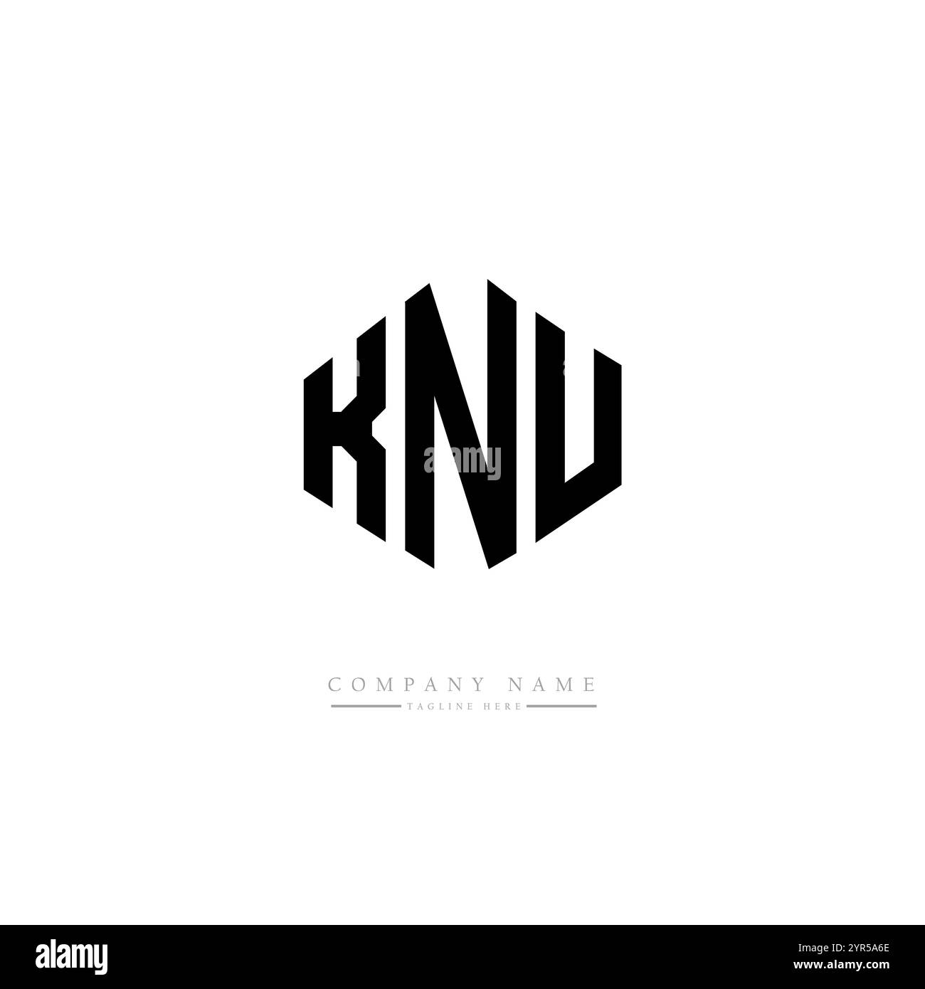 KNU letter logo design with polygon shape. KNU polygon and cube shape ...