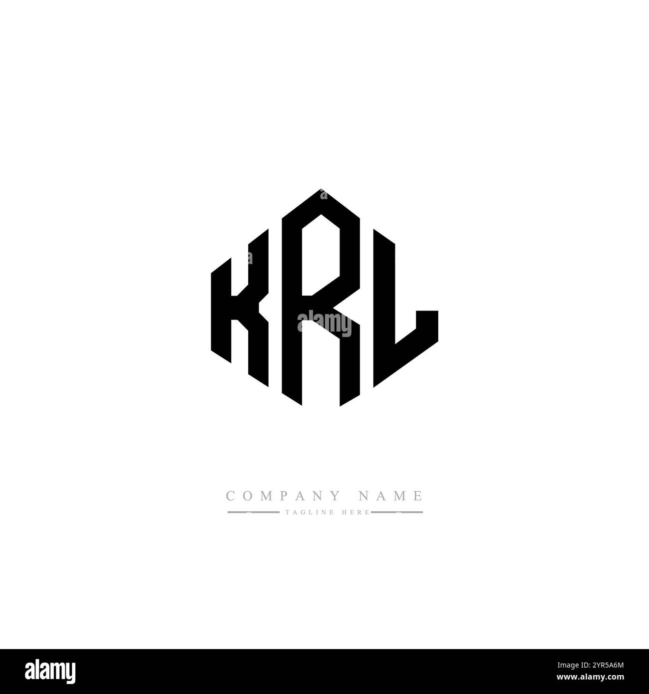 KRL letter logo design with polygon shape. KRL polygon and cube shape ...