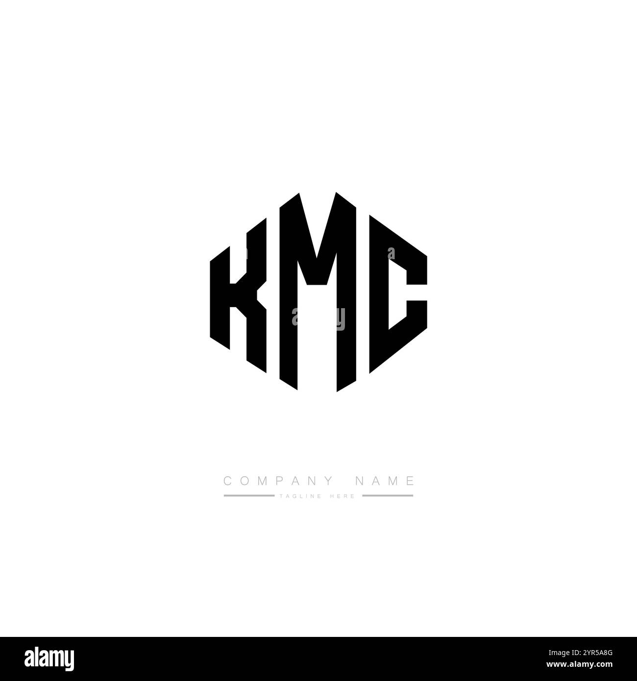KMC letter logo design with polygon shape. KMC polygon and cube shape ...