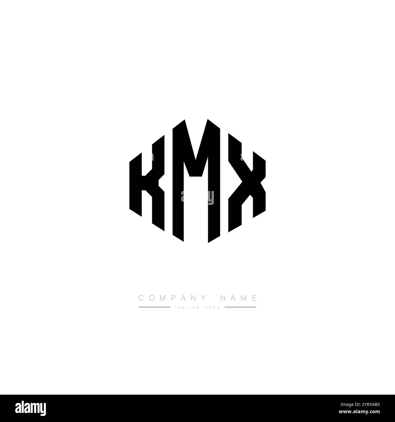 KMX letter logo design with polygon shape. KMX polygon and cube shape ...