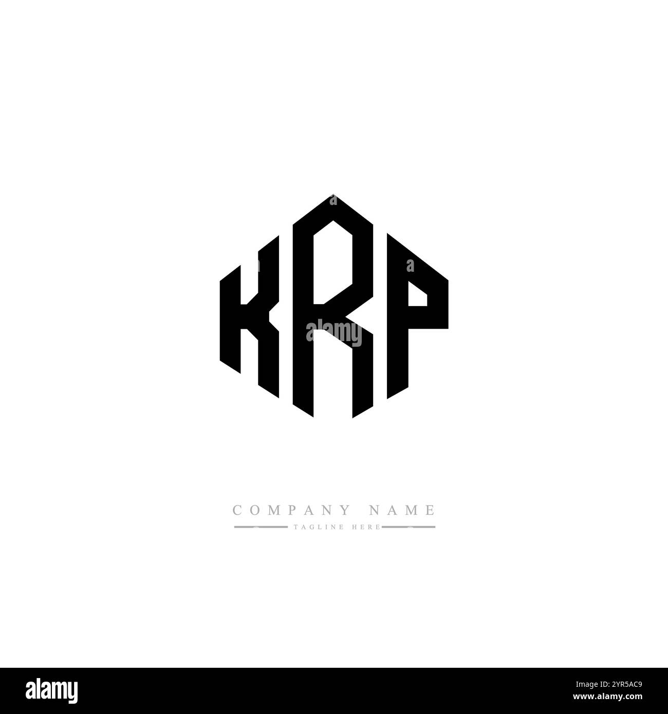 KRP letter logo design with polygon shape. KRP polygon and cube shape logo design. KRP hexagon ...