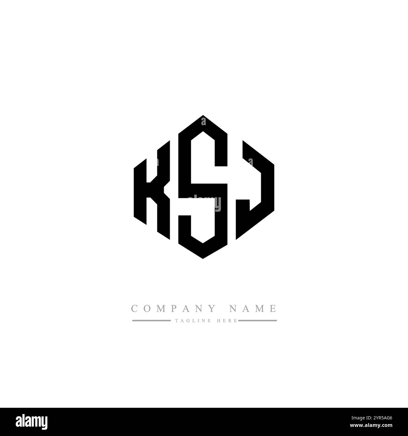 KSJ letter logo design with polygon shape. KSJ polygon and cube shape ...