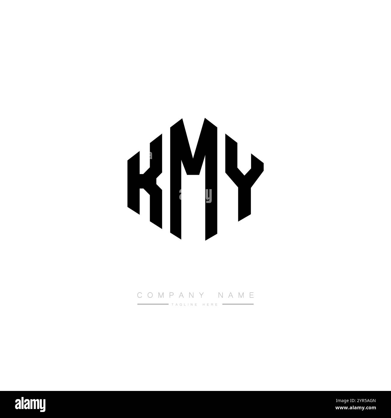 KMY letter logo design with polygon shape. KMY polygon and cube shape ...