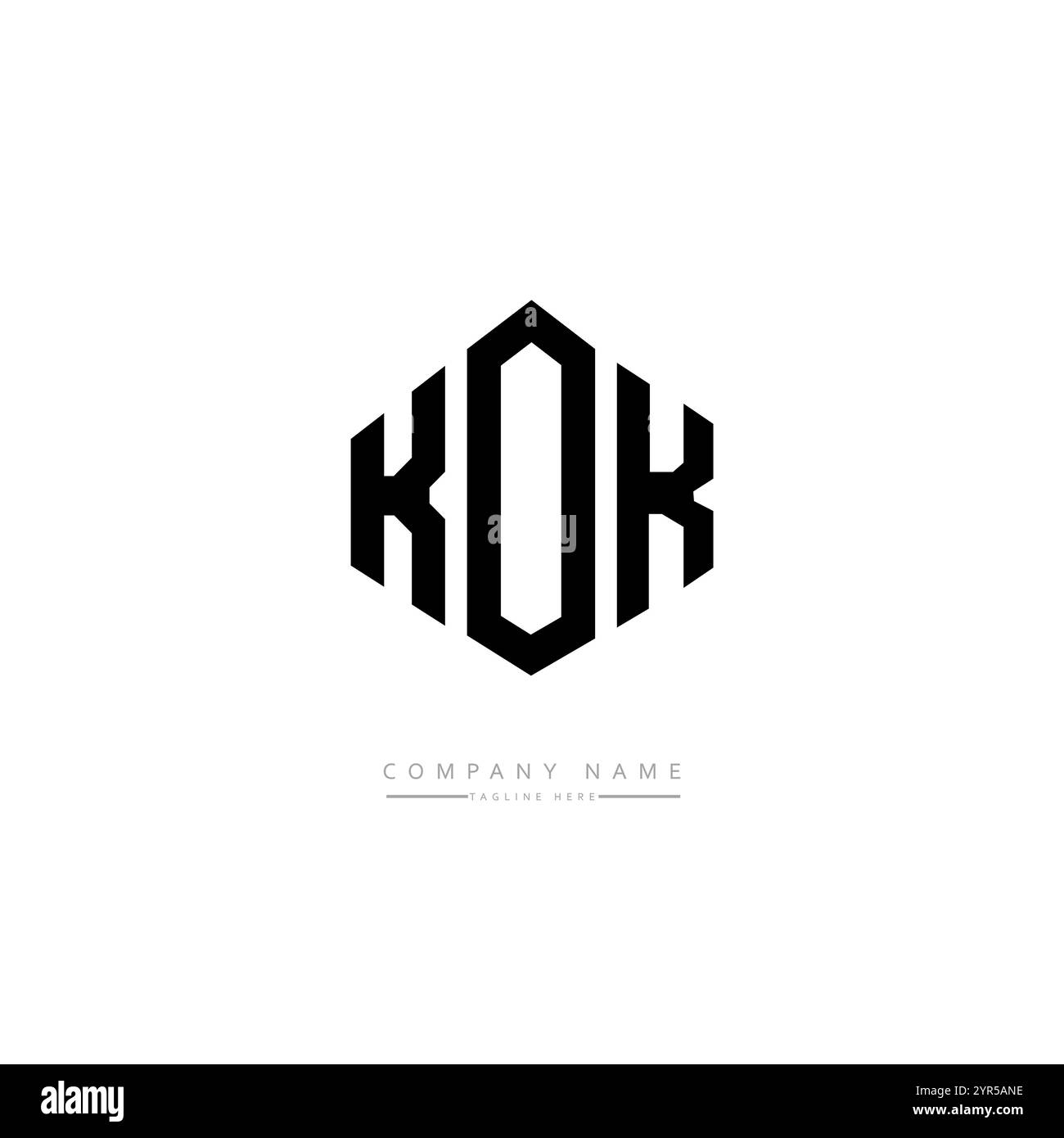 KOK letter logo design with polygon shape. KOK polygon and cube shape ...