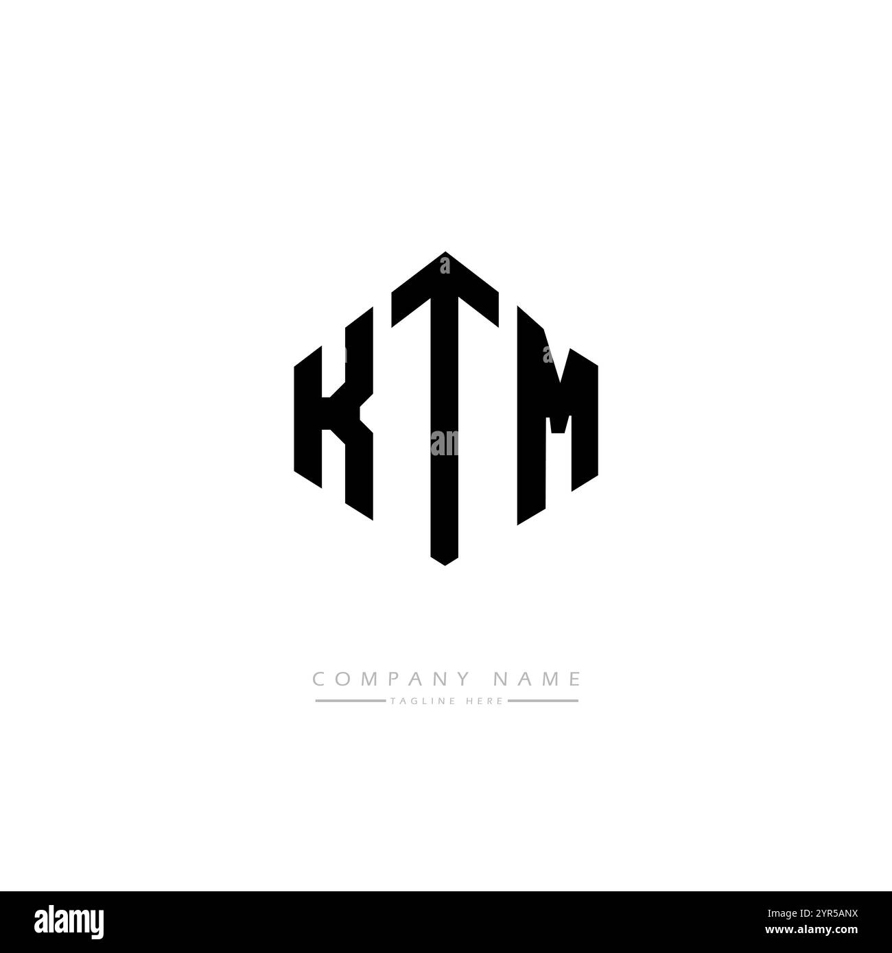 KTM letter logo design with polygon shape. KTM polygon and cube shape ...