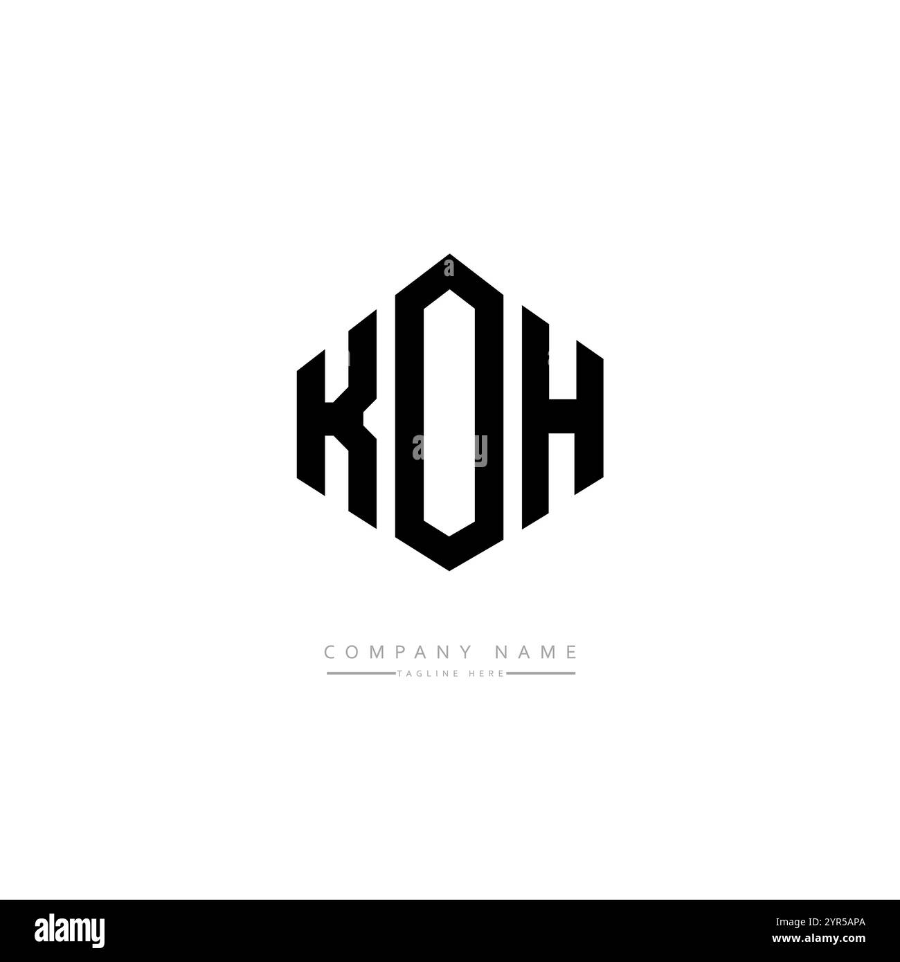 KOH letter logo design with polygon shape. KOH polygon and cube shape ...