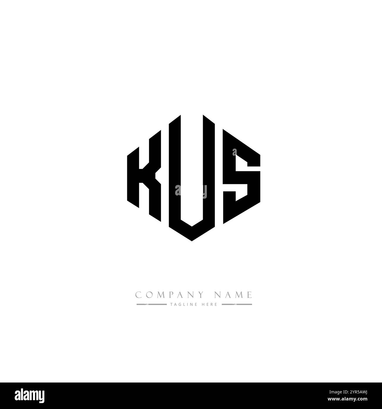 KUS letter logo design with polygon shape. KUS polygon and cube shape ...