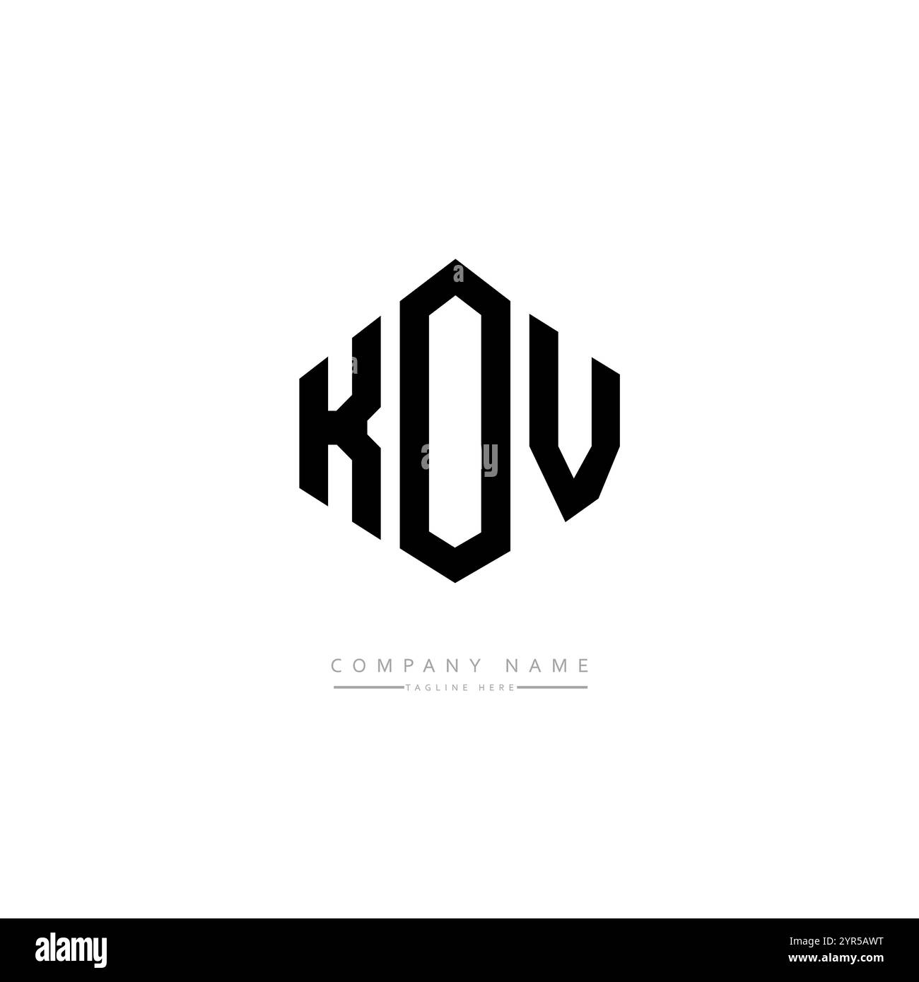 KOV letter logo design with polygon shape. KOV polygon and cube shape logo design. KOV hexagon ...