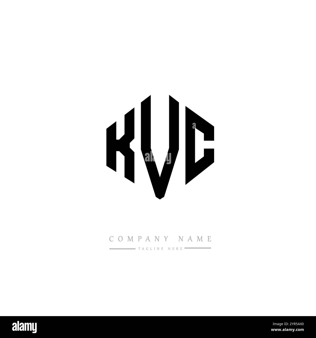 KVC letter logo design with polygon shape. KVC polygon and cube shape ...