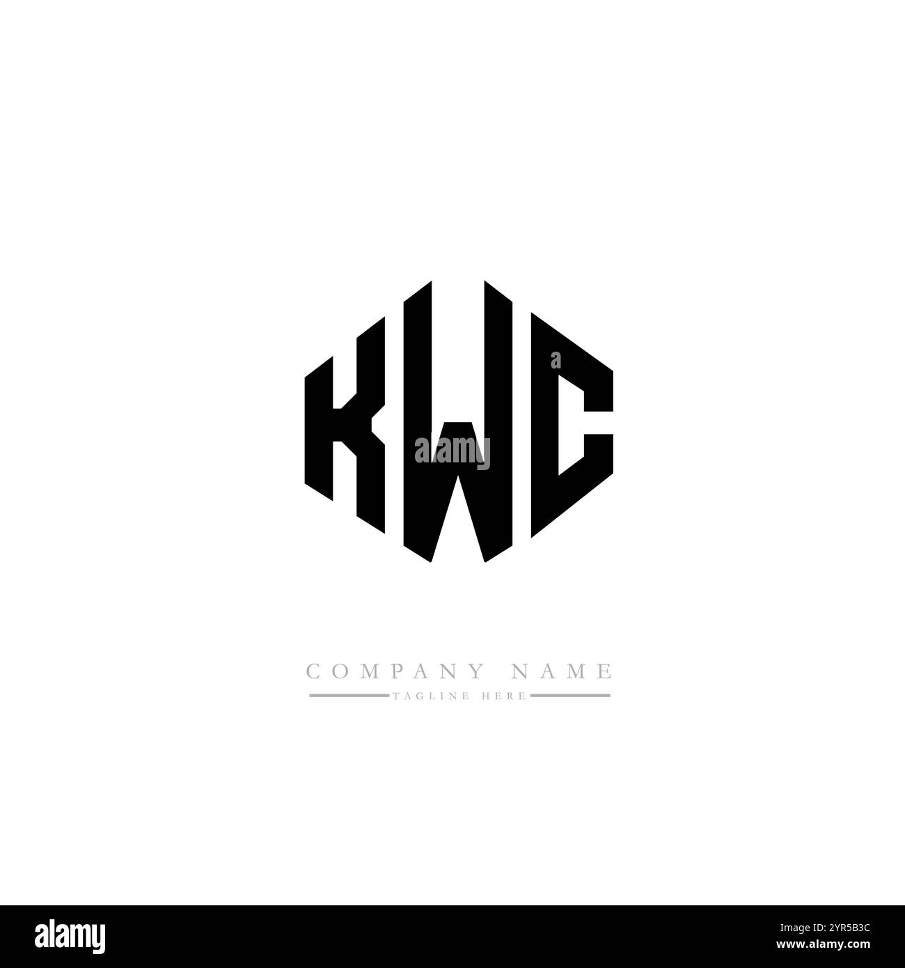 KWC letter logo design with polygon shape. KWC polygon and cube shape ...