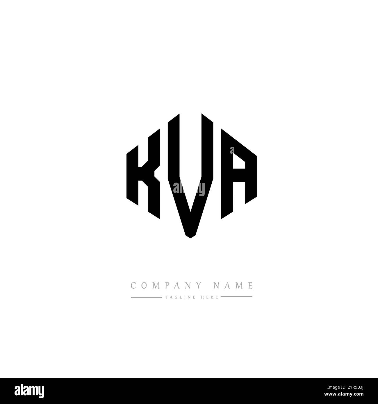 KVA letter logo design with polygon shape. KVA polygon and cube shape ...