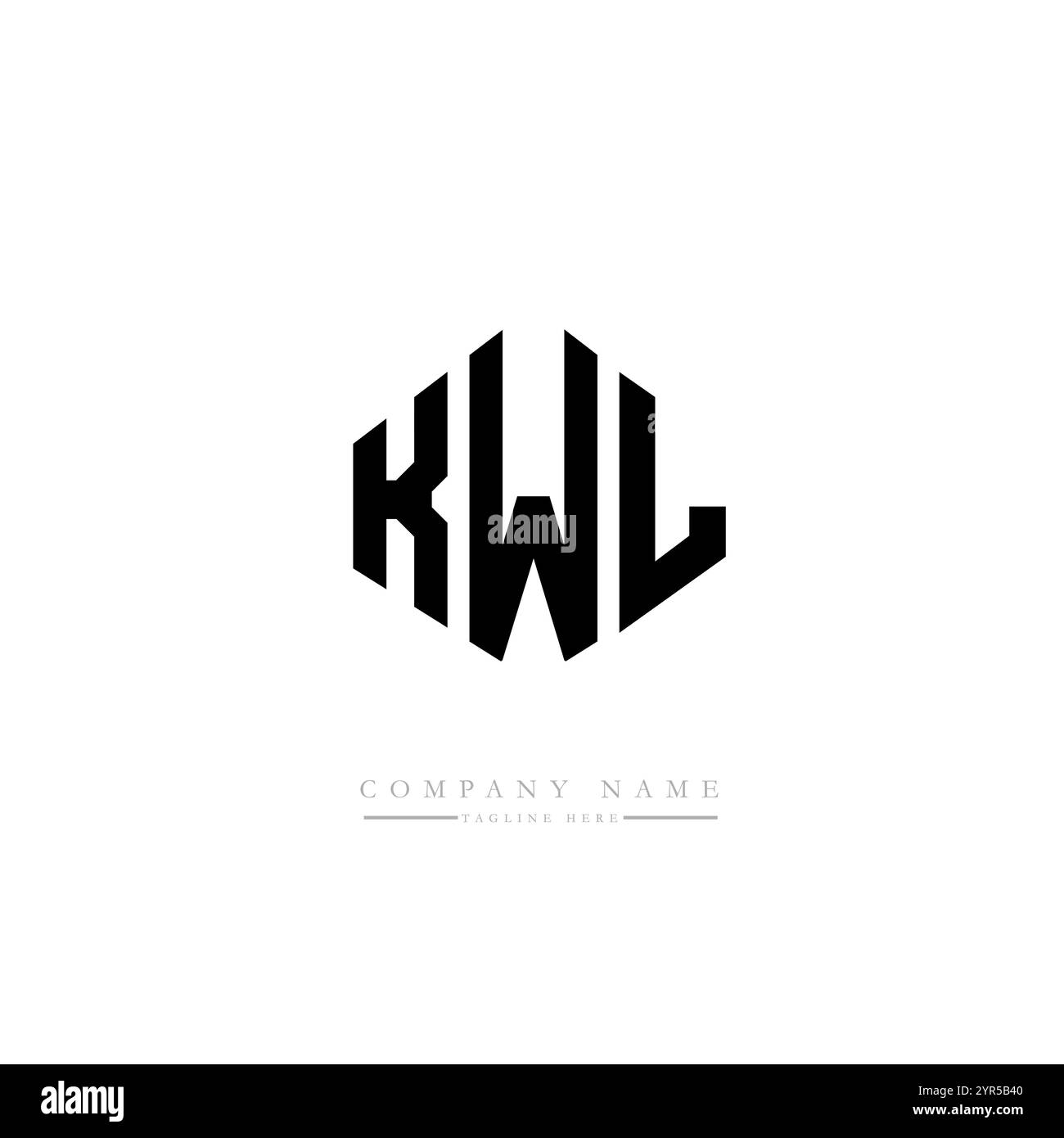 KWL letter logo design with polygon shape. KWL polygon and cube shape ...