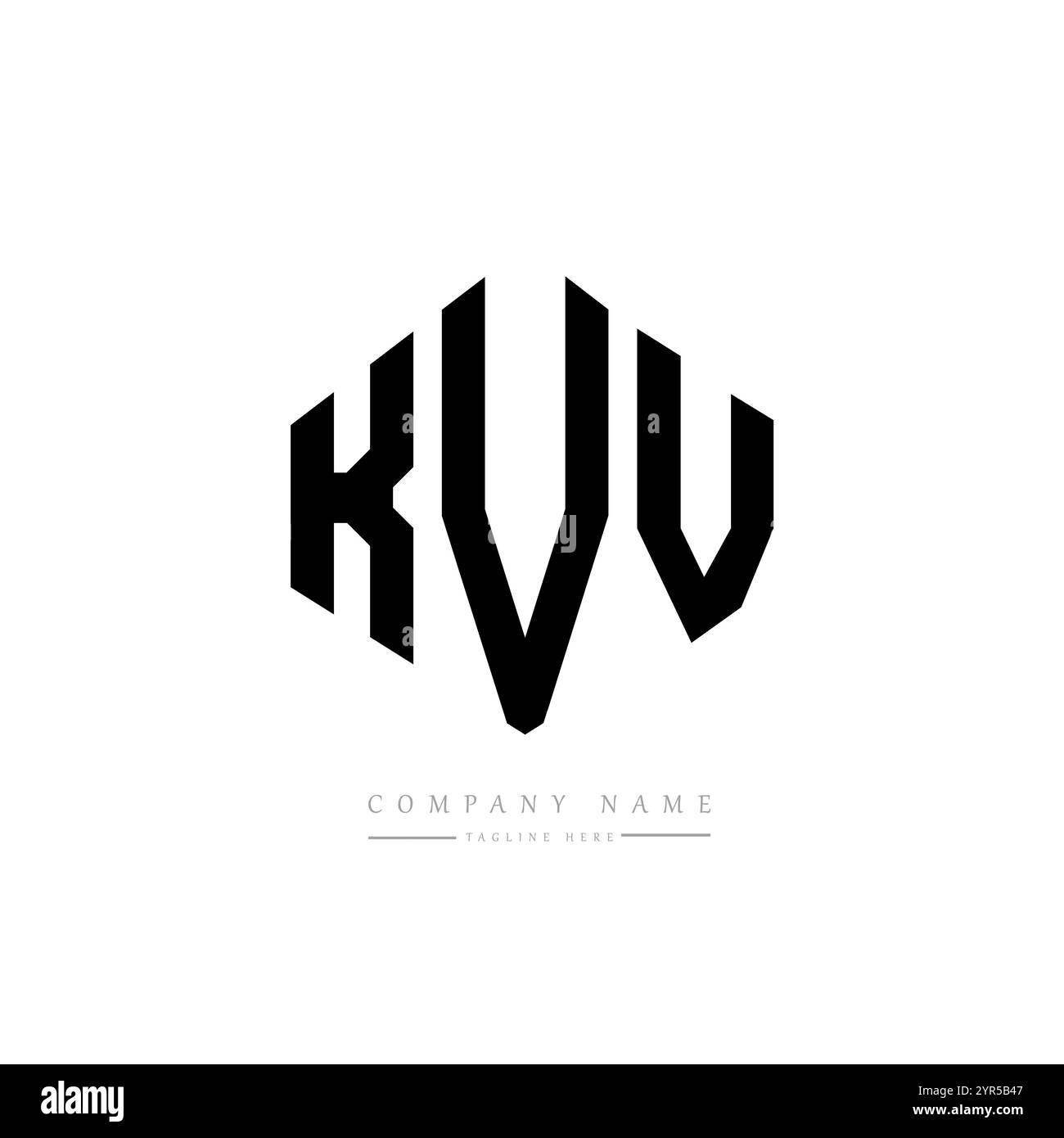 KVV letter logo design with polygon shape. KVV polygon and cube shape ...