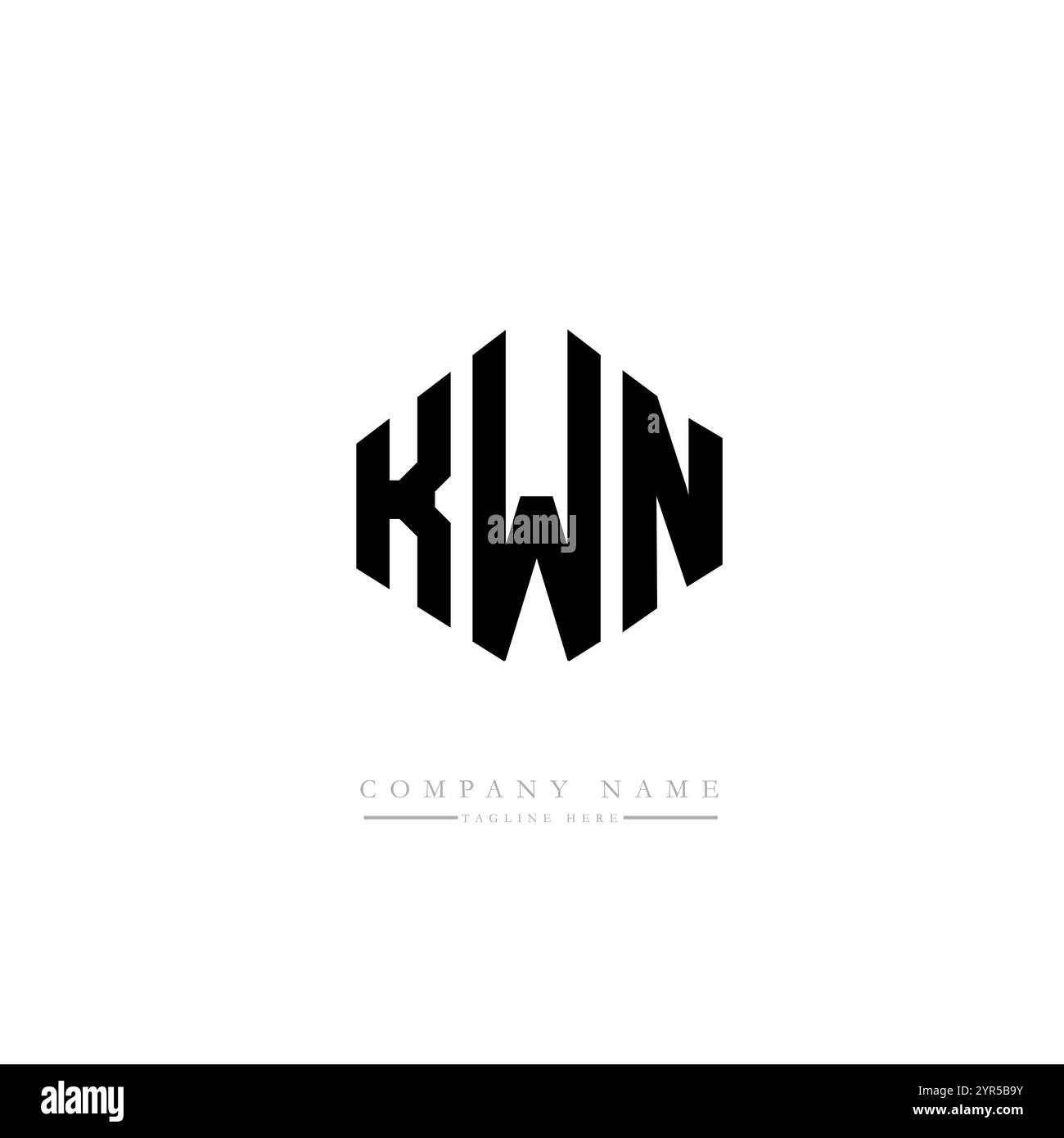 KWN letter logo design with polygon shape. KWN polygon and cube shape ...