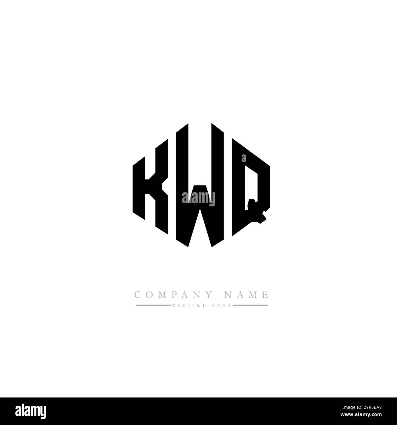 KWQ letter logo design with polygon shape. KWQ polygon and cube shape ...