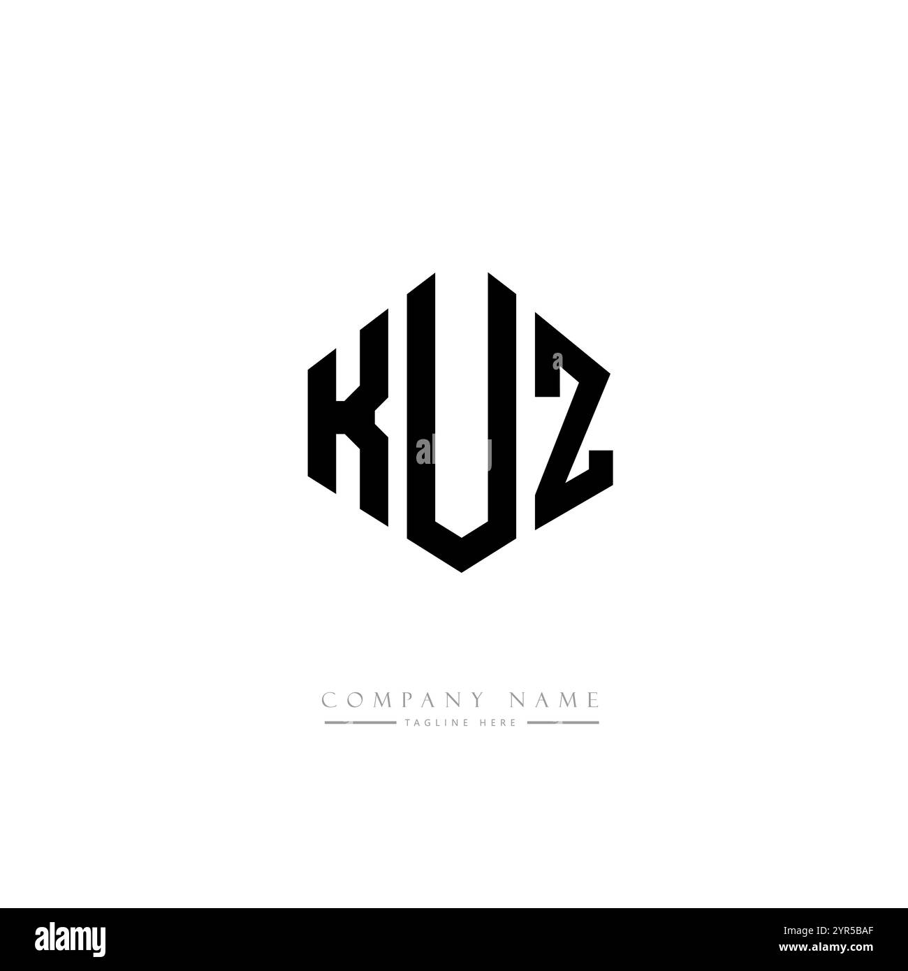 KUZ letter logo design with polygon shape. KUZ polygon and cube shape ...
