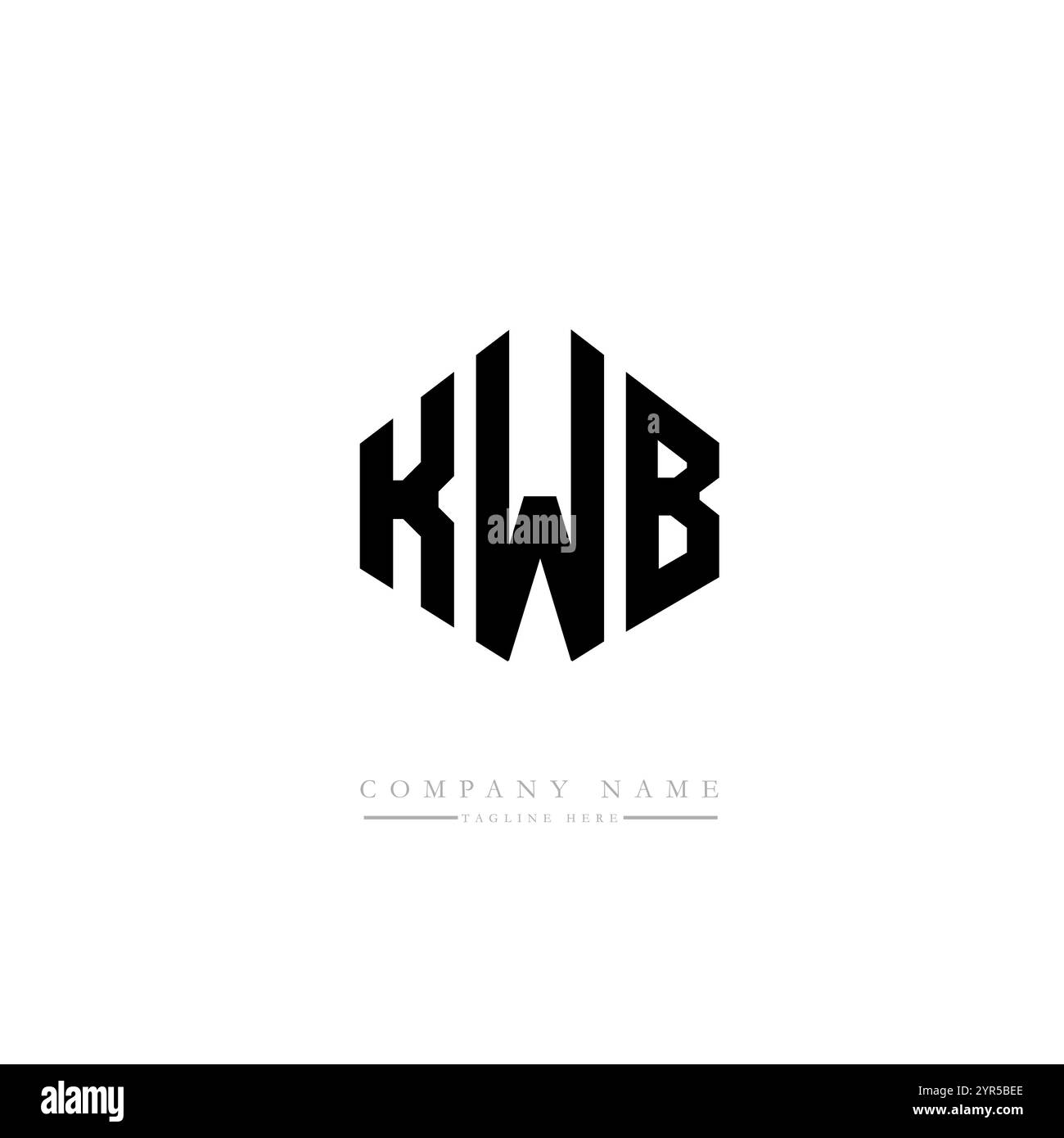 KWB letter logo design with polygon shape. KWB polygon and cube shape ...