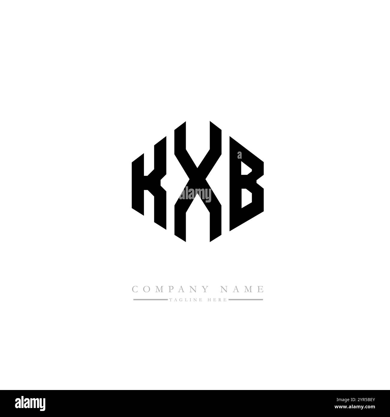 KXB letter logo design with polygon shape. KXB polygon and cube shape ...