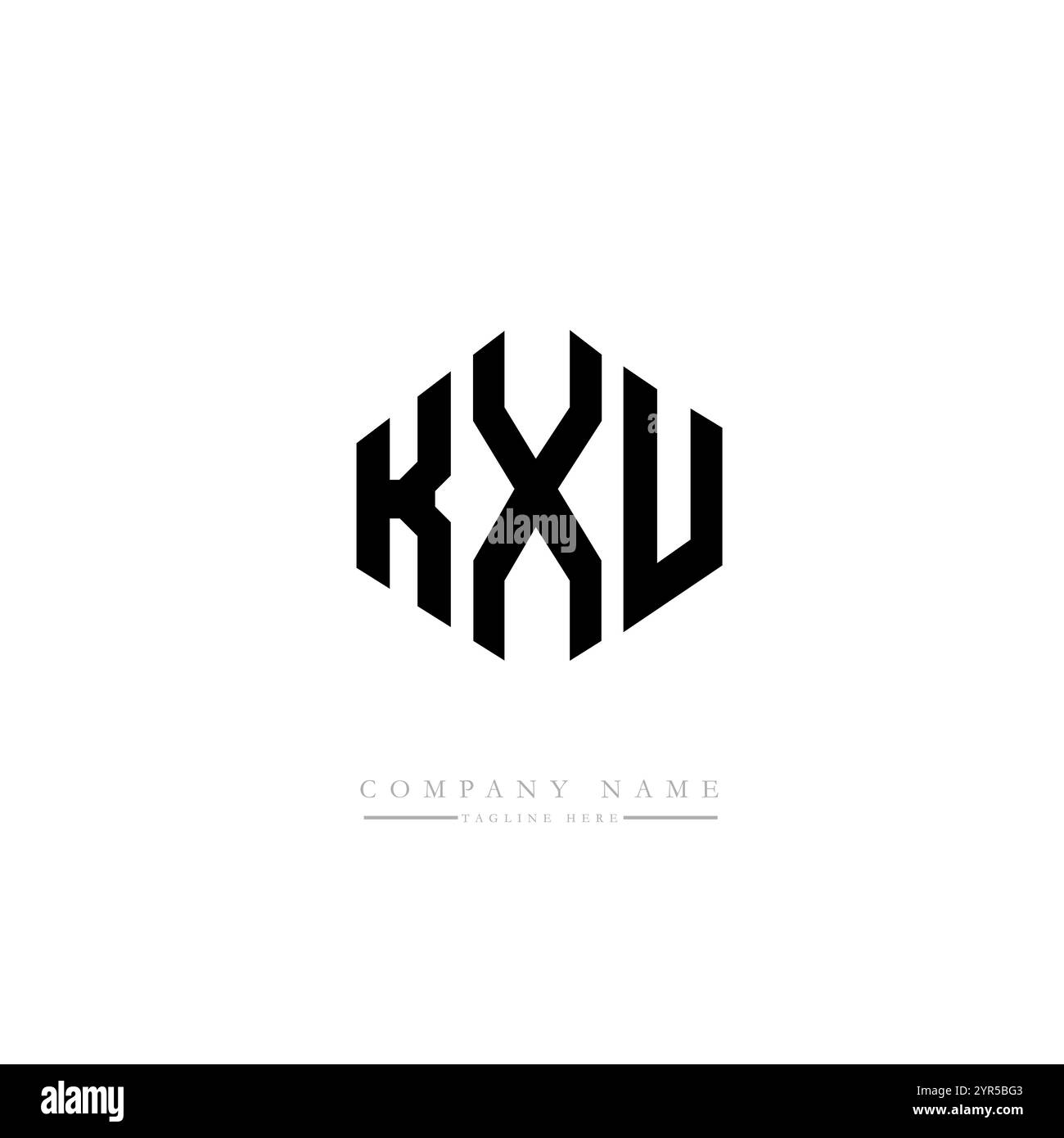 KXU letter logo design with polygon shape. KXU polygon and cube shape logo design. KXU hexagon ...