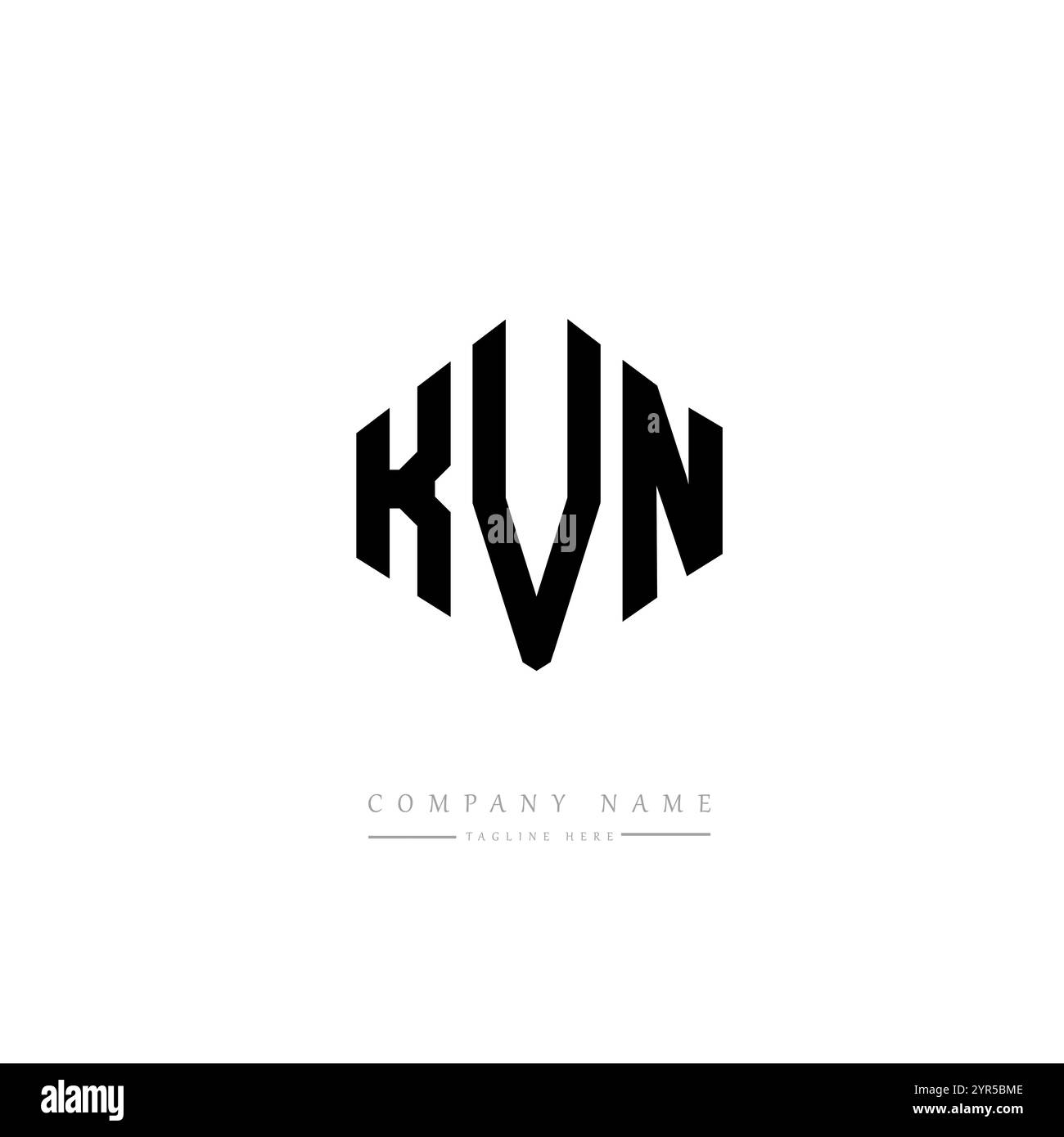 KVN letter logo design with polygon shape. KVN polygon and cube shape ...