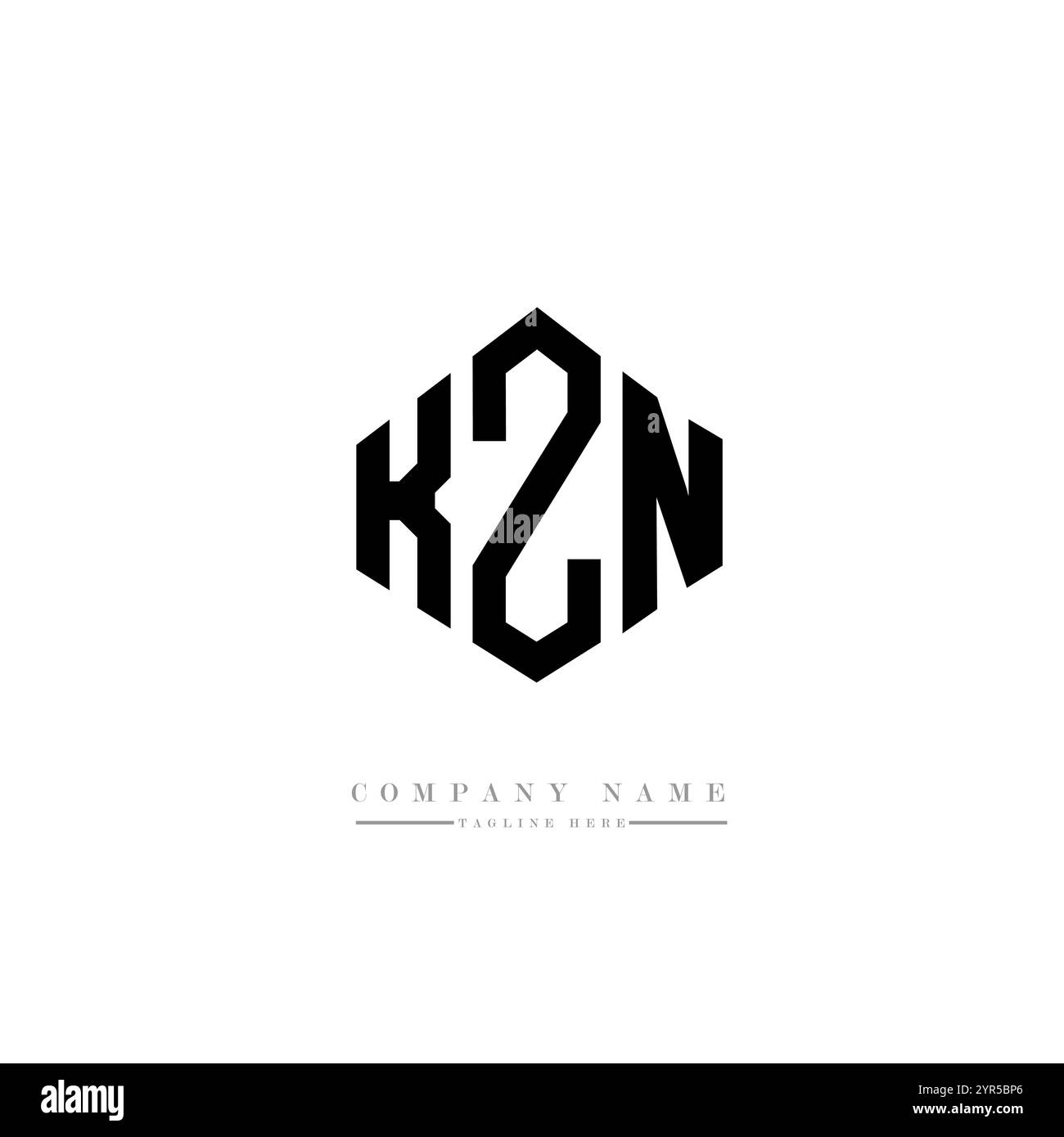 KZN letter logo design with polygon shape. KZN polygon and cube shape ...