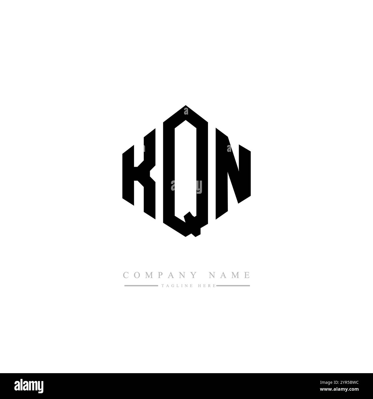 KQN letter logo design with polygon shape. KQN polygon and cube shape ...