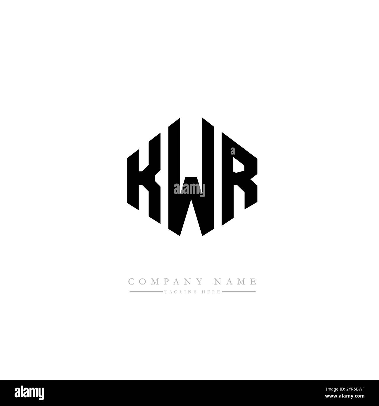 KWR letter logo design with polygon shape. KWR polygon and cube shape ...