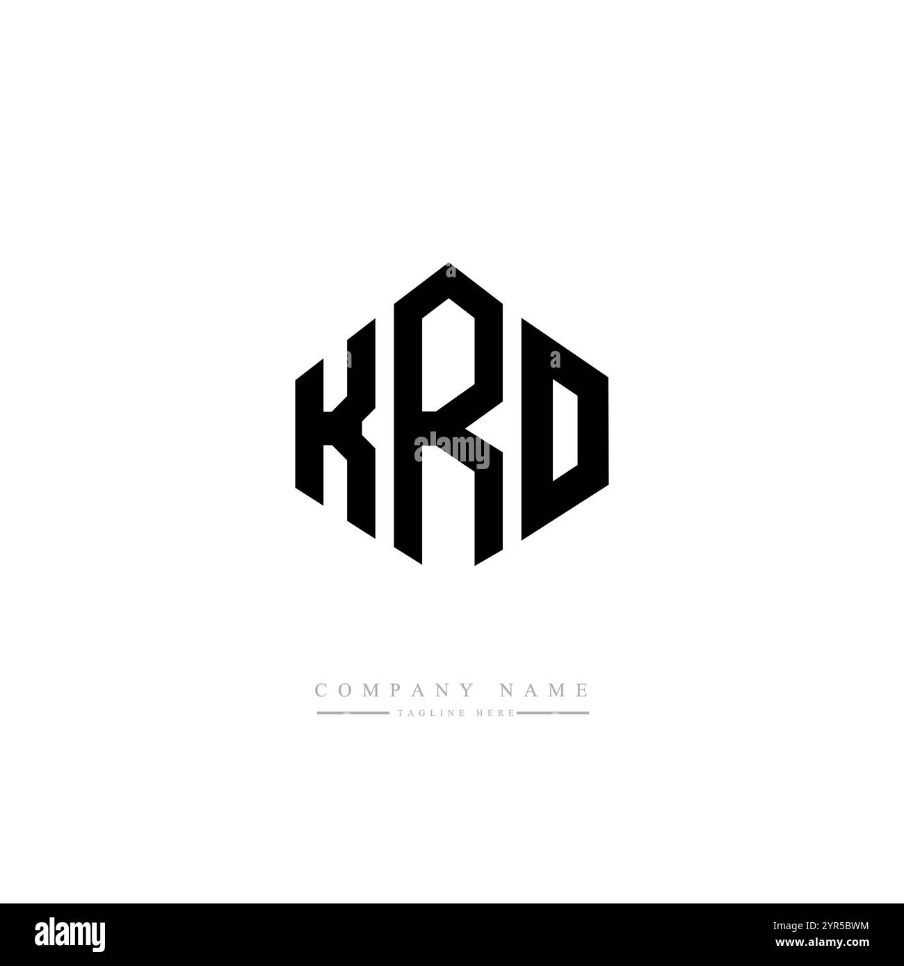 KRO letter logo design with polygon shape. KRO polygon and cube shape ...