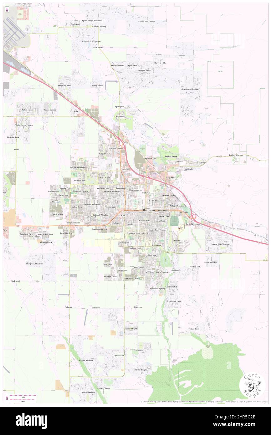 Map of bozeman montana Cut Out Stock Images & Pictures - Alamy