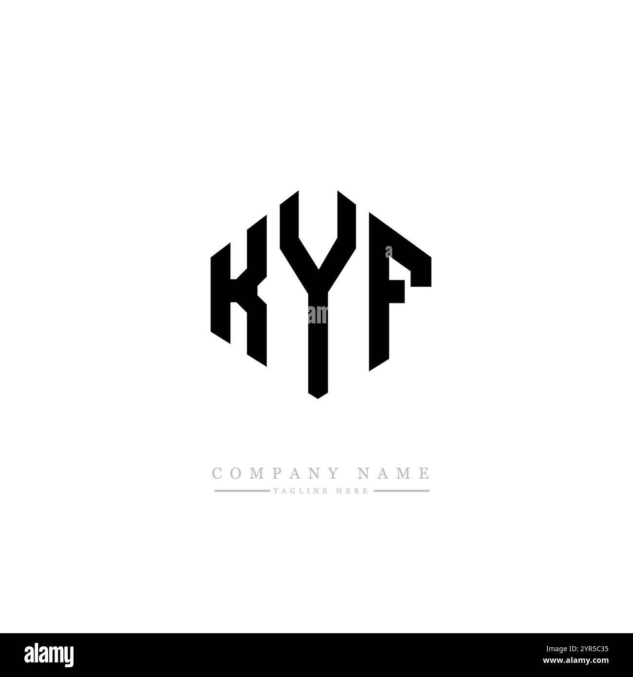 KYF letter logo design with polygon shape. KYF polygon and cube shape ...
