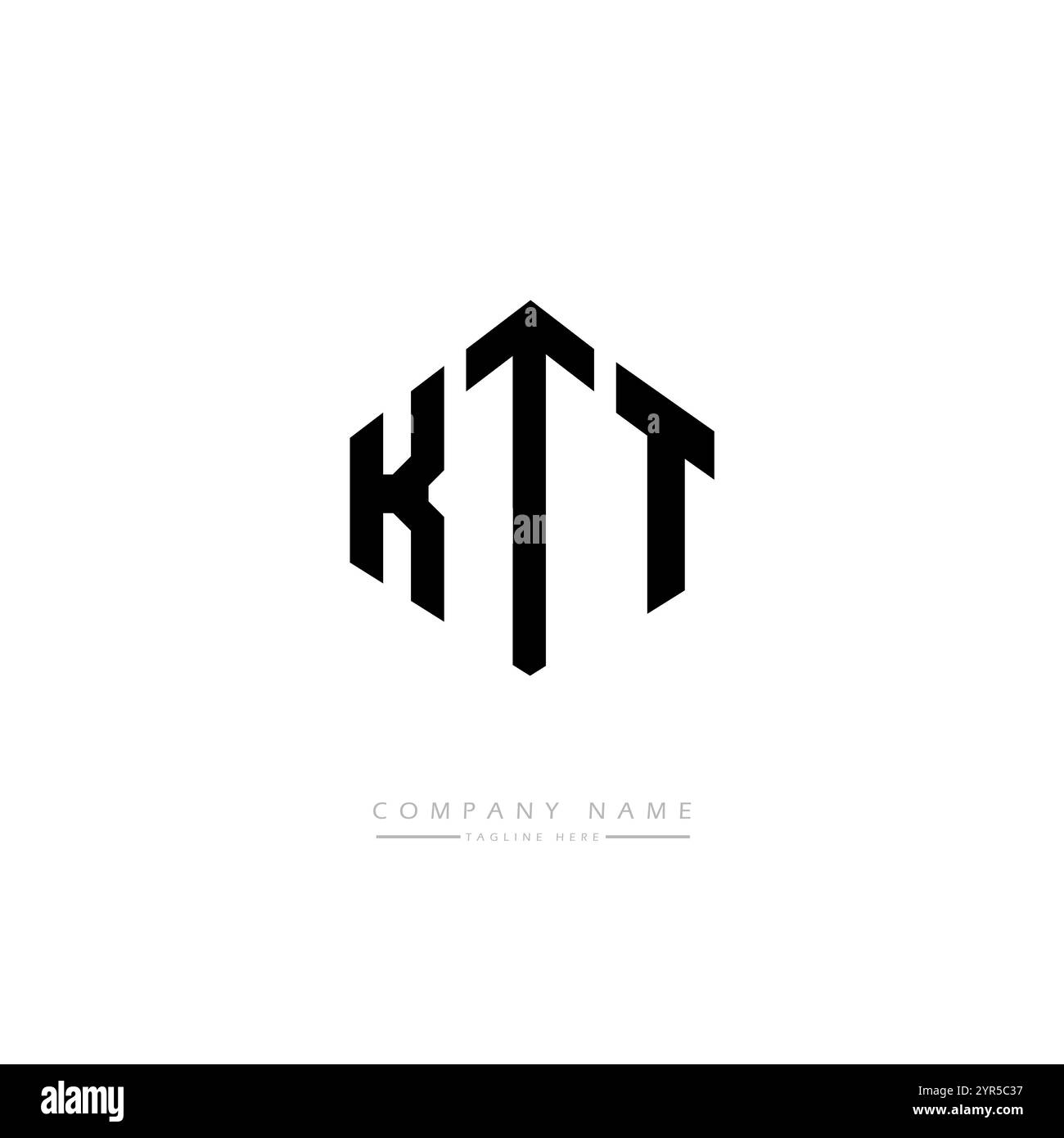 KTT letter logo design with polygon shape. KTT polygon and cube shape ...