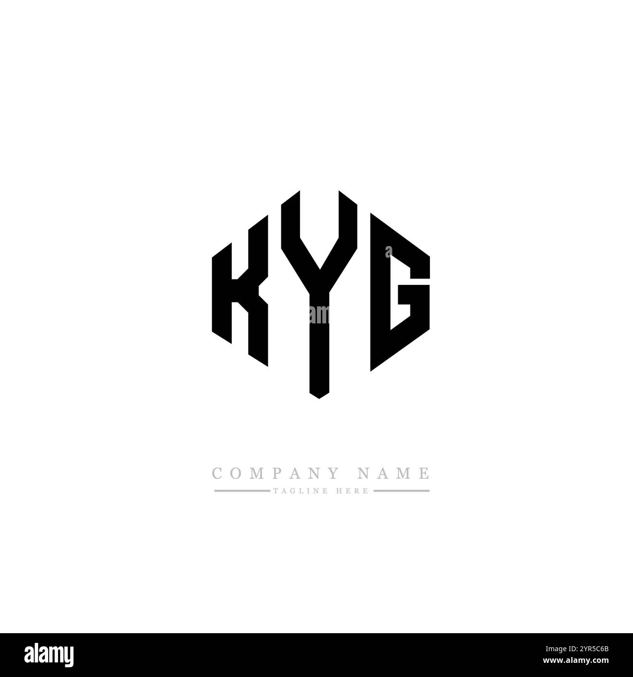 KYG letter logo design with polygon shape. KYG polygon and cube shape ...