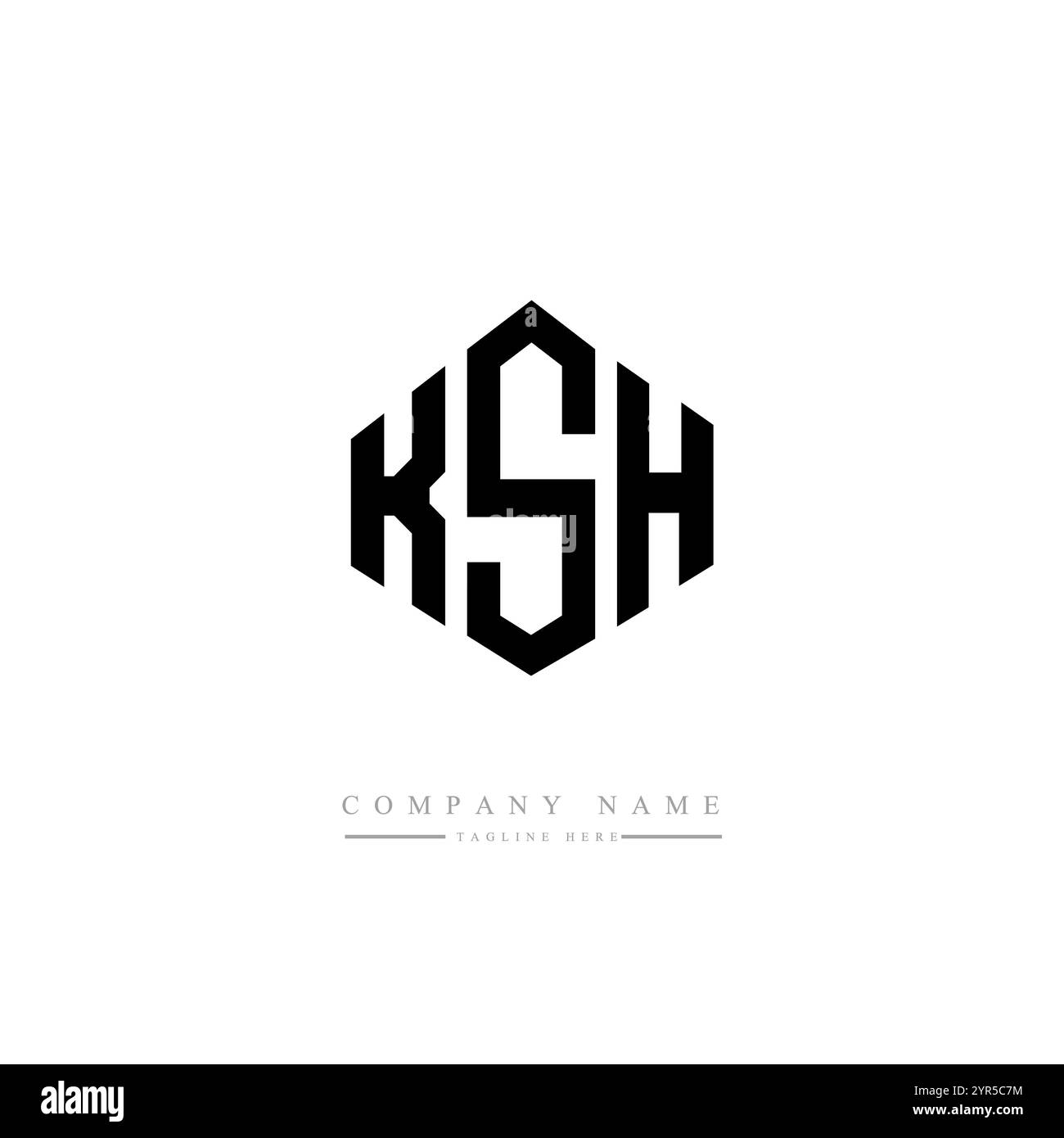 KSH letter logo design with polygon shape. KSH polygon and cube shape ...