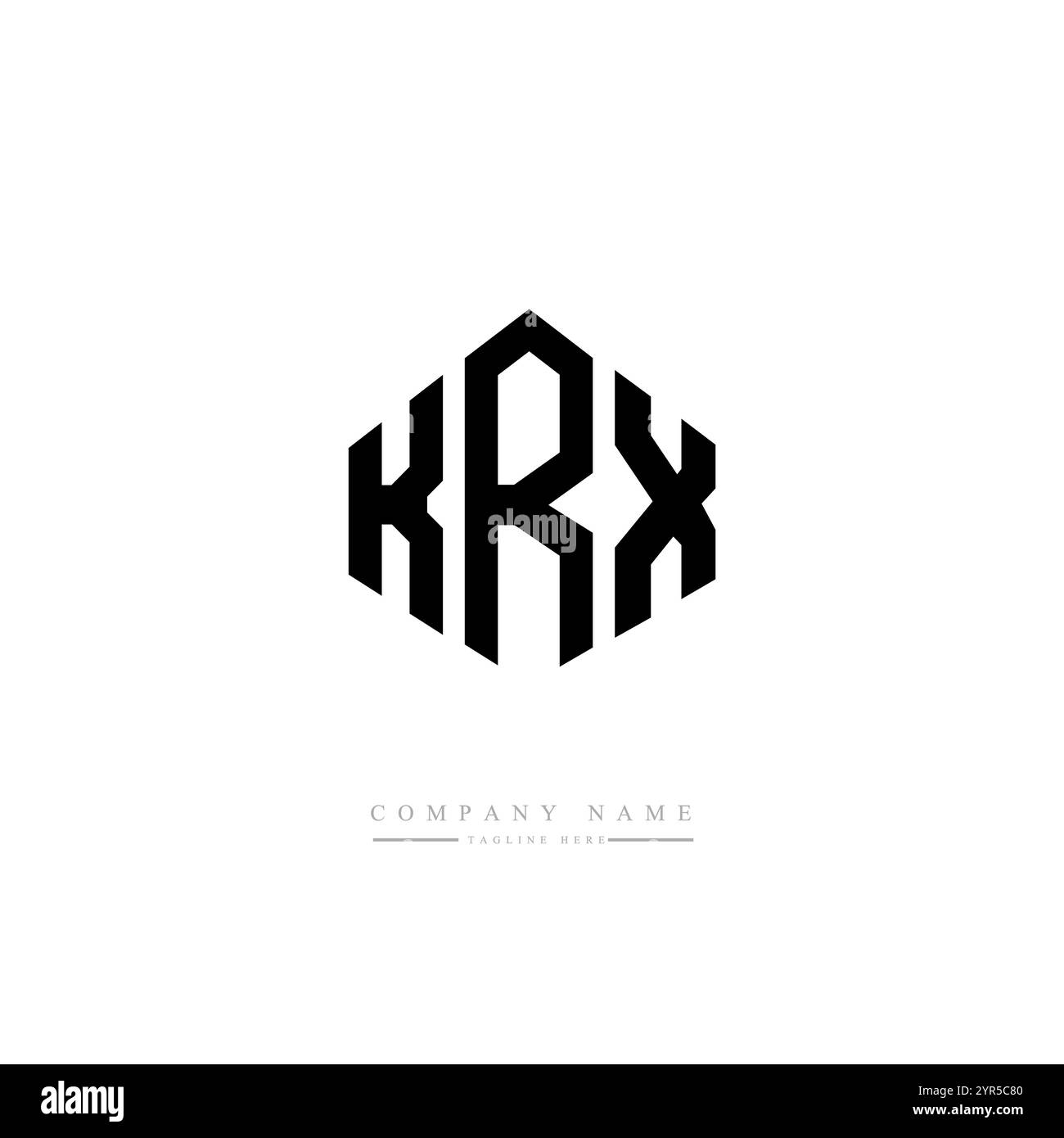 KRX letter logo design with polygon shape. KRX polygon and cube shape ...