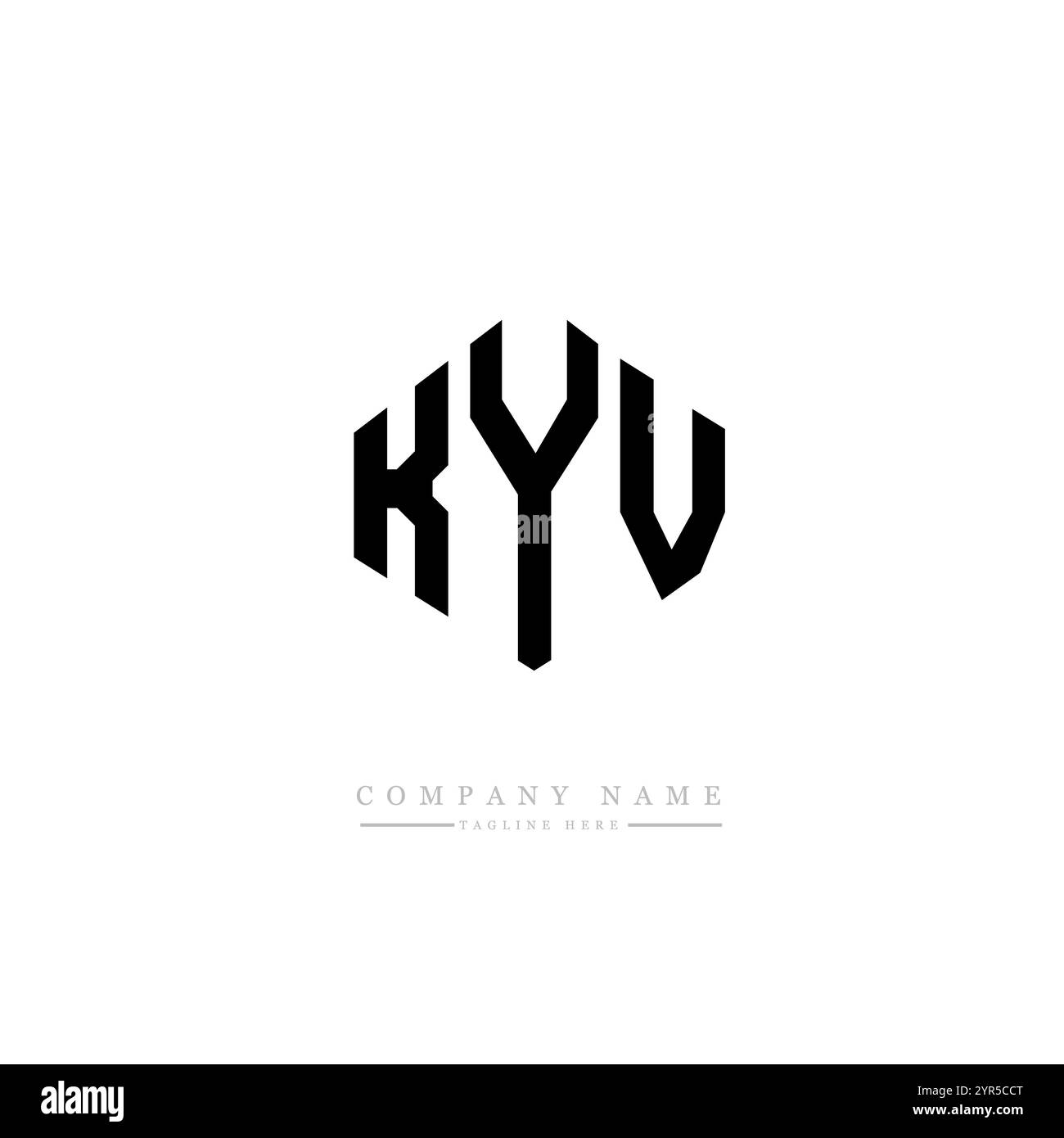 KYV letter logo design with polygon shape. KYV polygon and cube shape ...